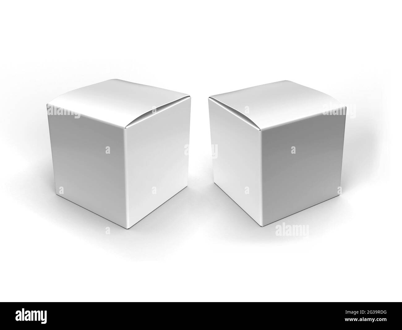 Square Box Packaging 3D Illustration Mockup Scene on Isolated ...