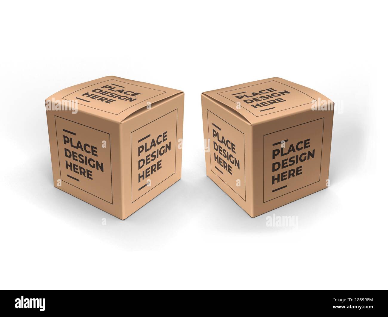 Square Box Packaging 3D Illustration Mockup Scene on Isolated ...