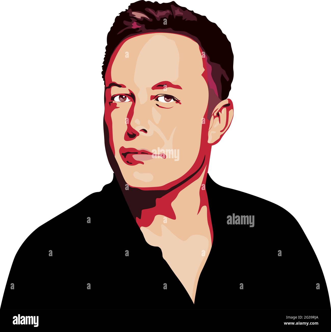 vector portrait of elon musk Stock Photo - Alamy