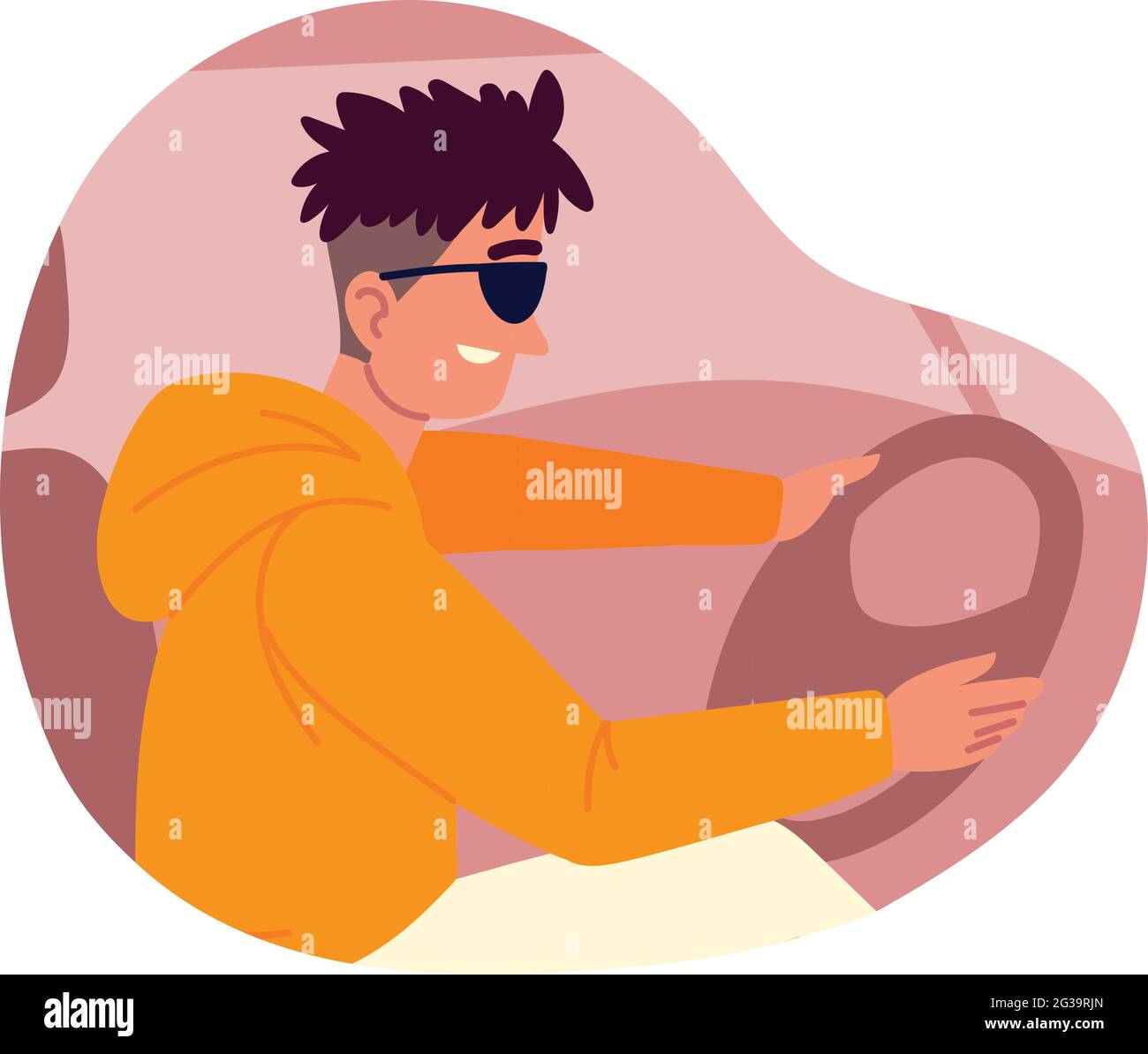young man driving car Stock Vector Image & Art - Alamy