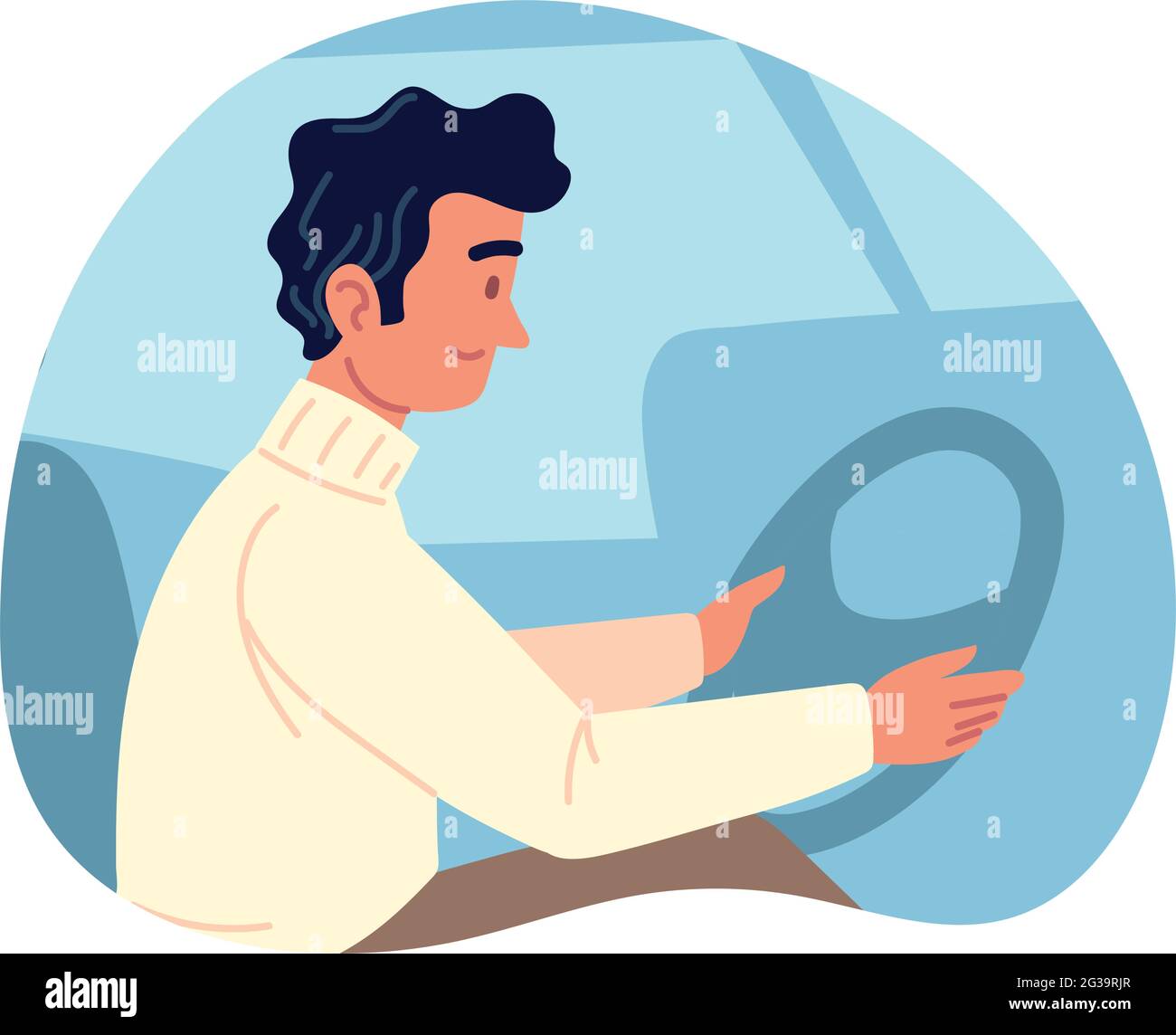 man driving car Stock Vector Image & Art - Alamy