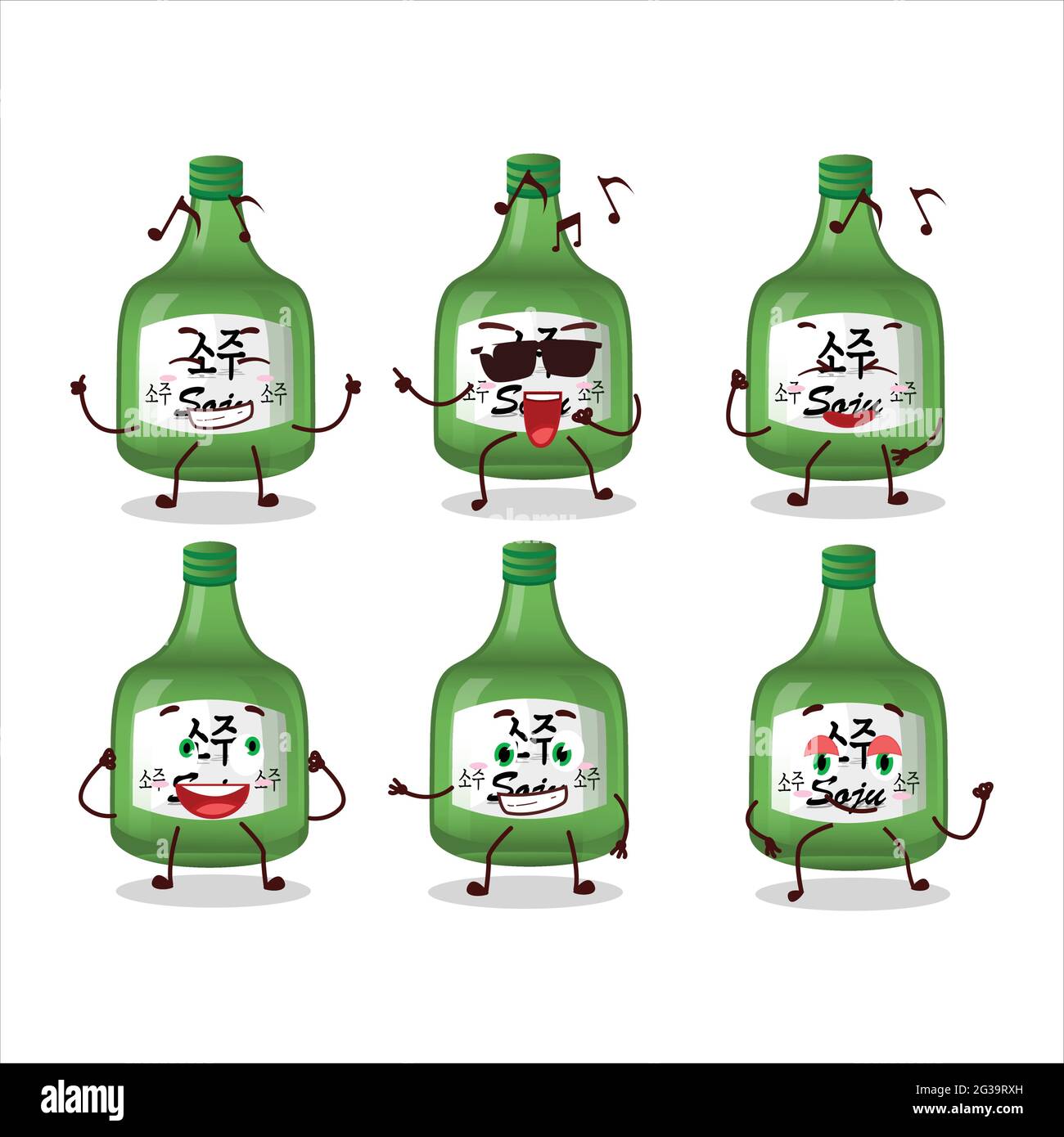 An image of soju dancer cartoon character enjoying the music. Vector ...