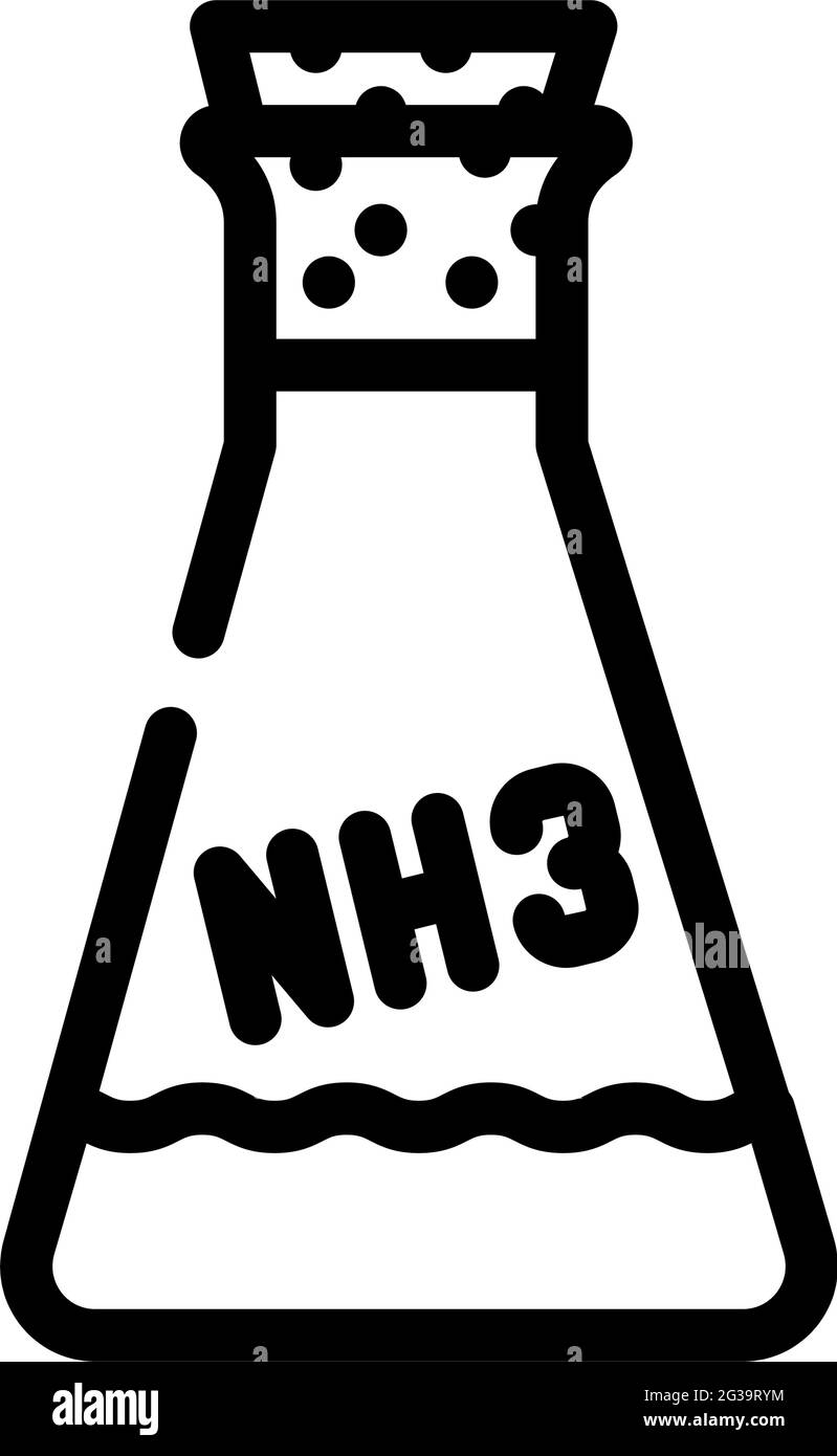 ammonia chemical flask line icon vector illustration Stock Vector Image ...