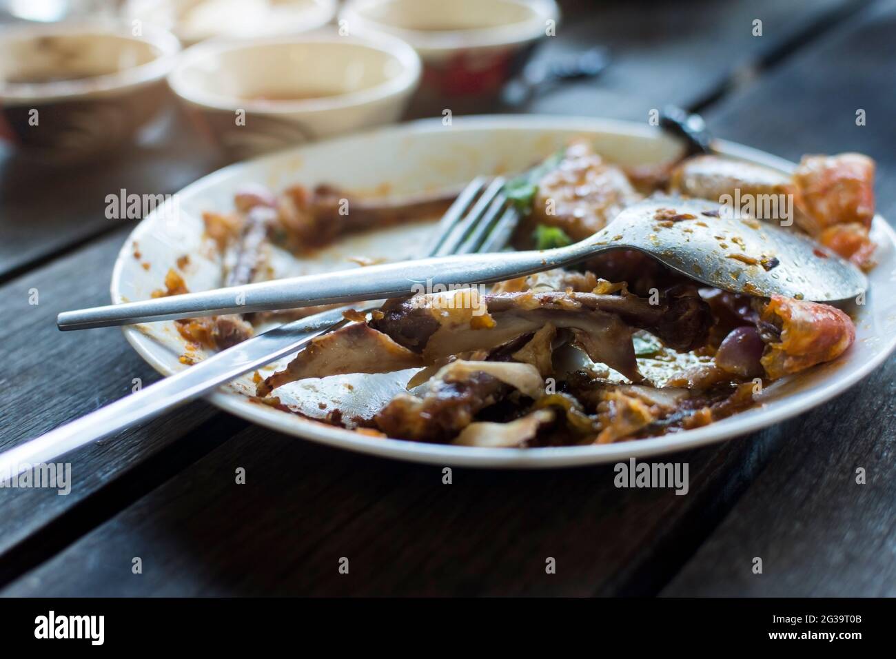The food left in the plate Stock Photo - Alamy