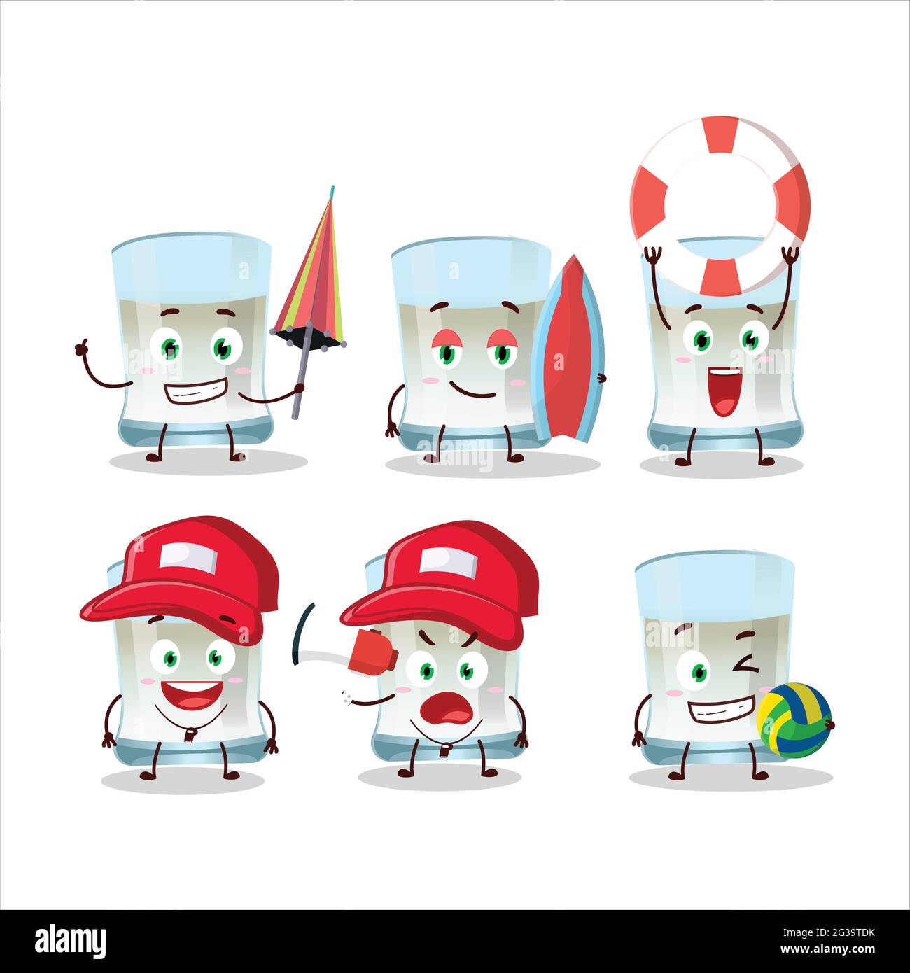 Happy Face tuica cartoon character playing on a beach. Vector ...