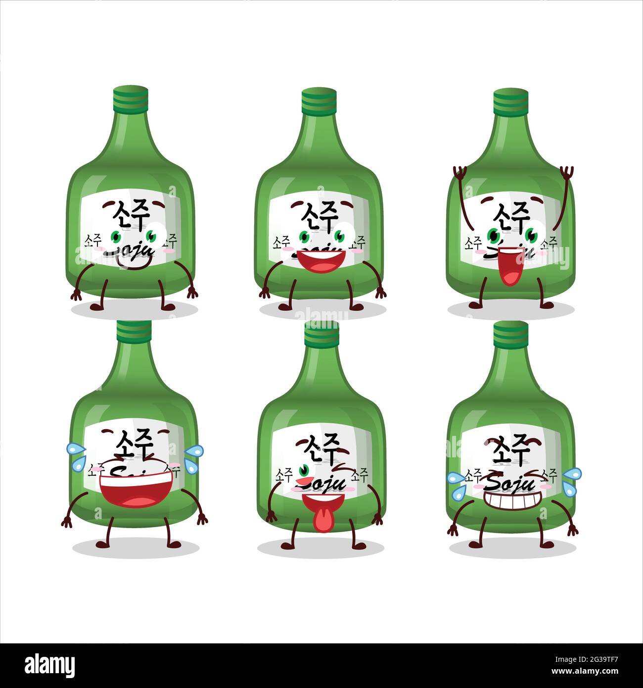 Cartoon character of soju with smile expression. Vector illustration ...