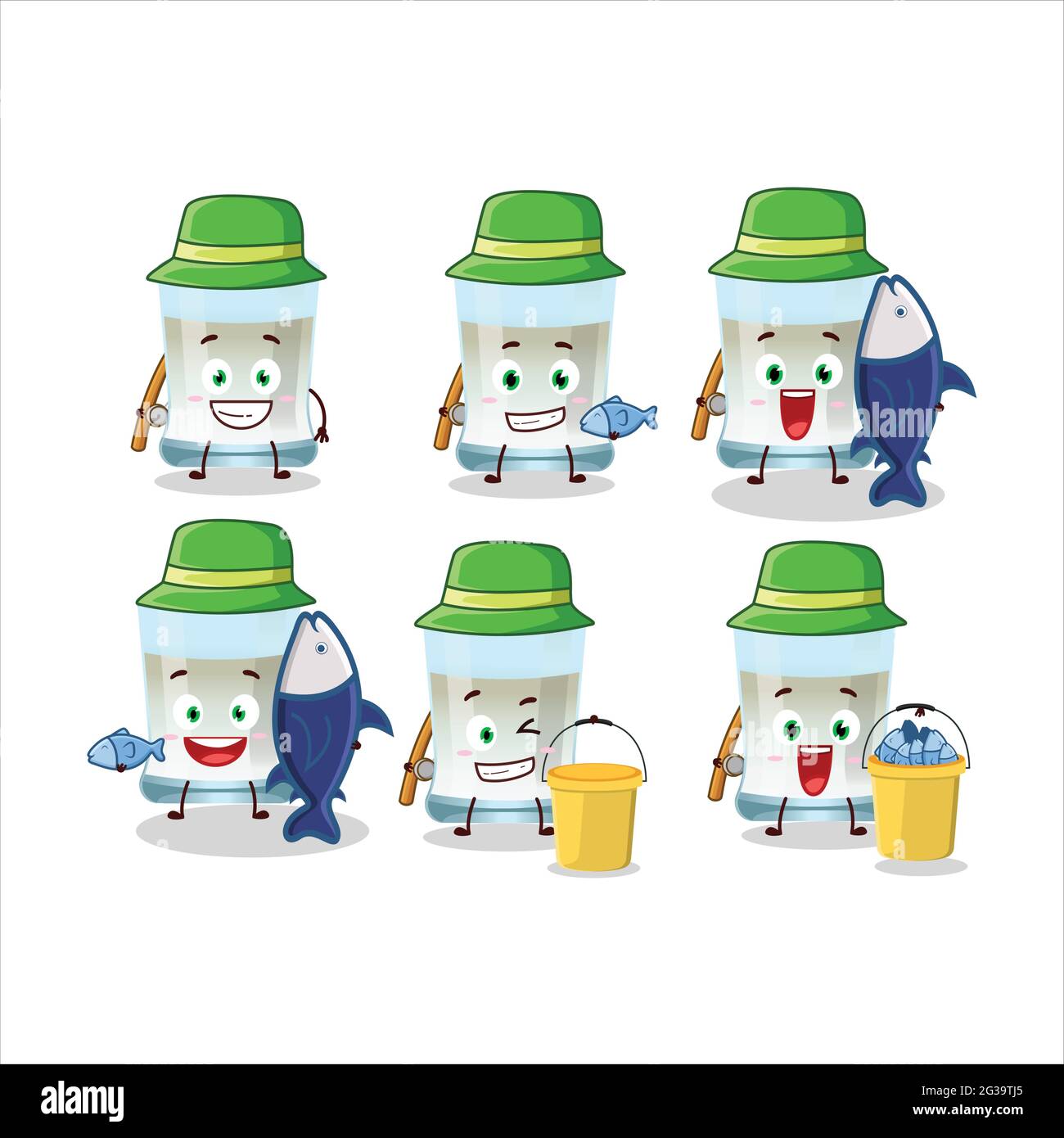 A fisherman tuica cartoon picture catch a big fish. Vector illustration ...