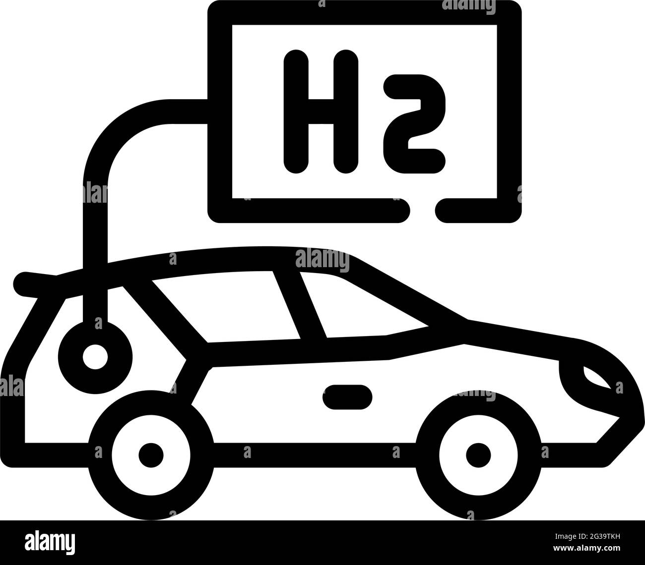 car hydrogen transport line icon vector illustration Stock Vector Image ...