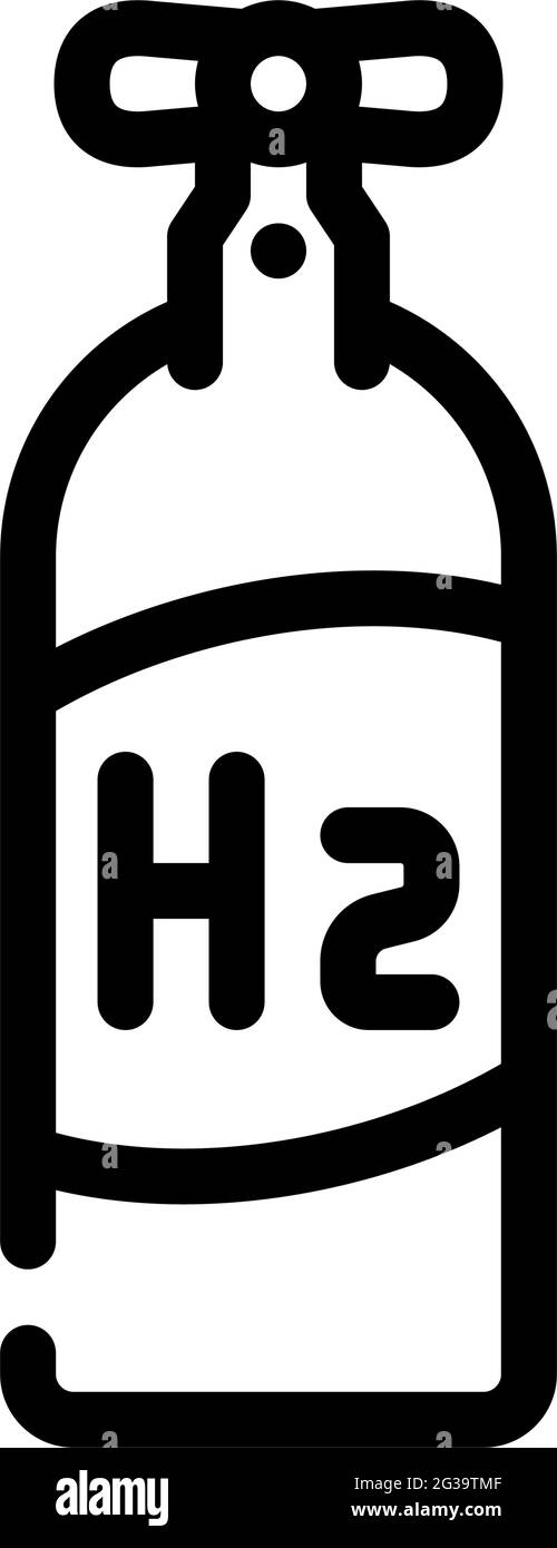 cylinder hydrogen gas line icon vector illustration Stock Vector Image ...