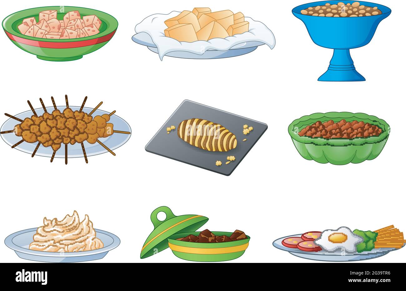 Collection of traditional dinner meals Stock Vector Image & Art - Alamy