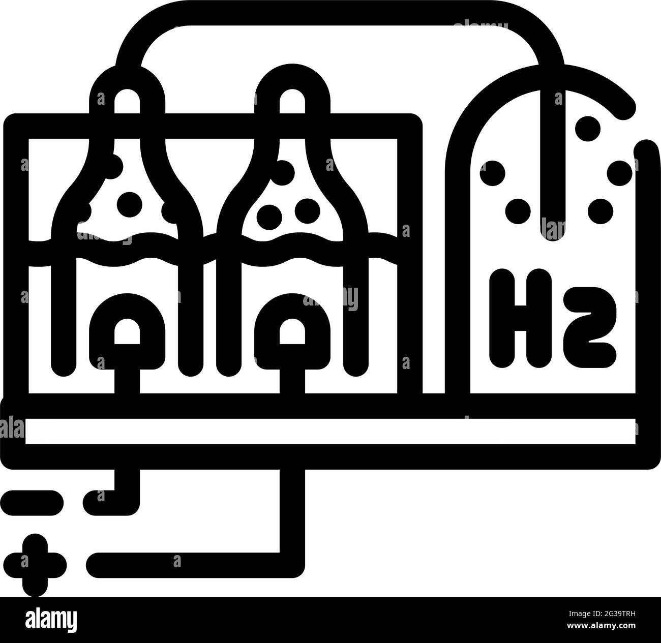 hydrogen production process line icon vector illustration Stock Vector ...
