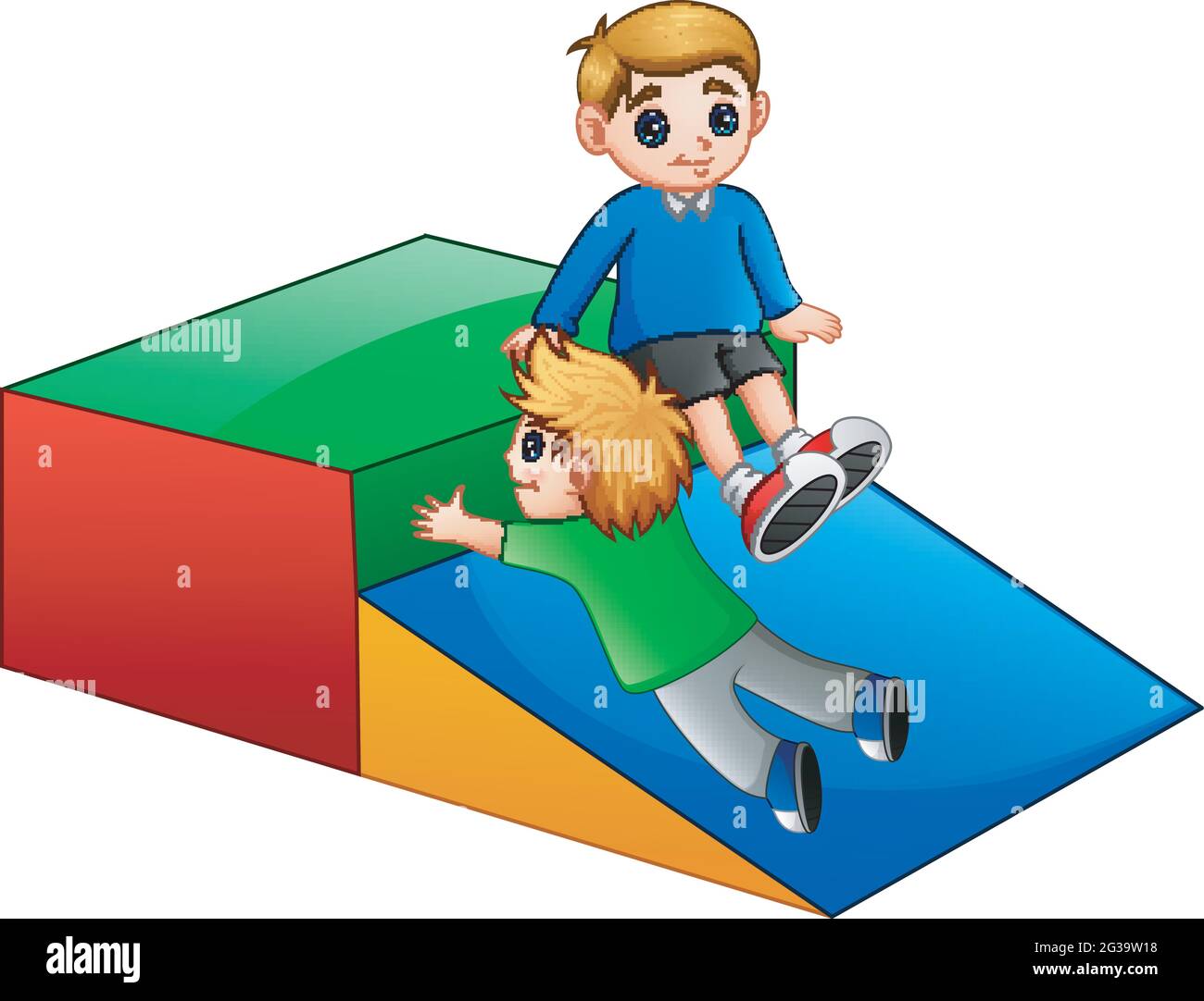 Children playing slide in playground Stock Vector Image & Art - Alamy
