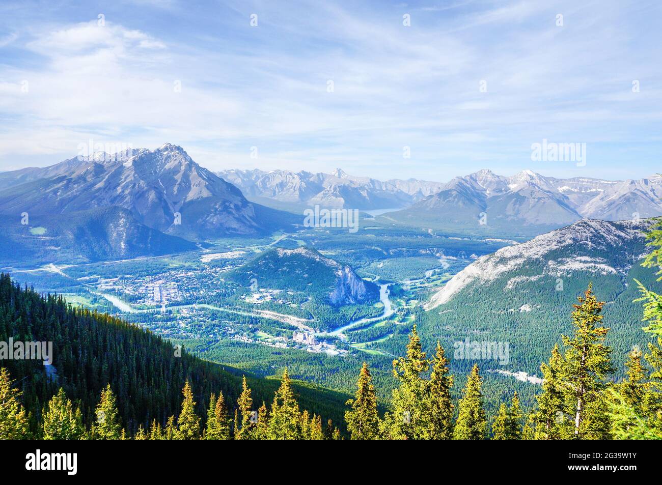 Banff national park trees sky hi-res stock photography and images - Alamy