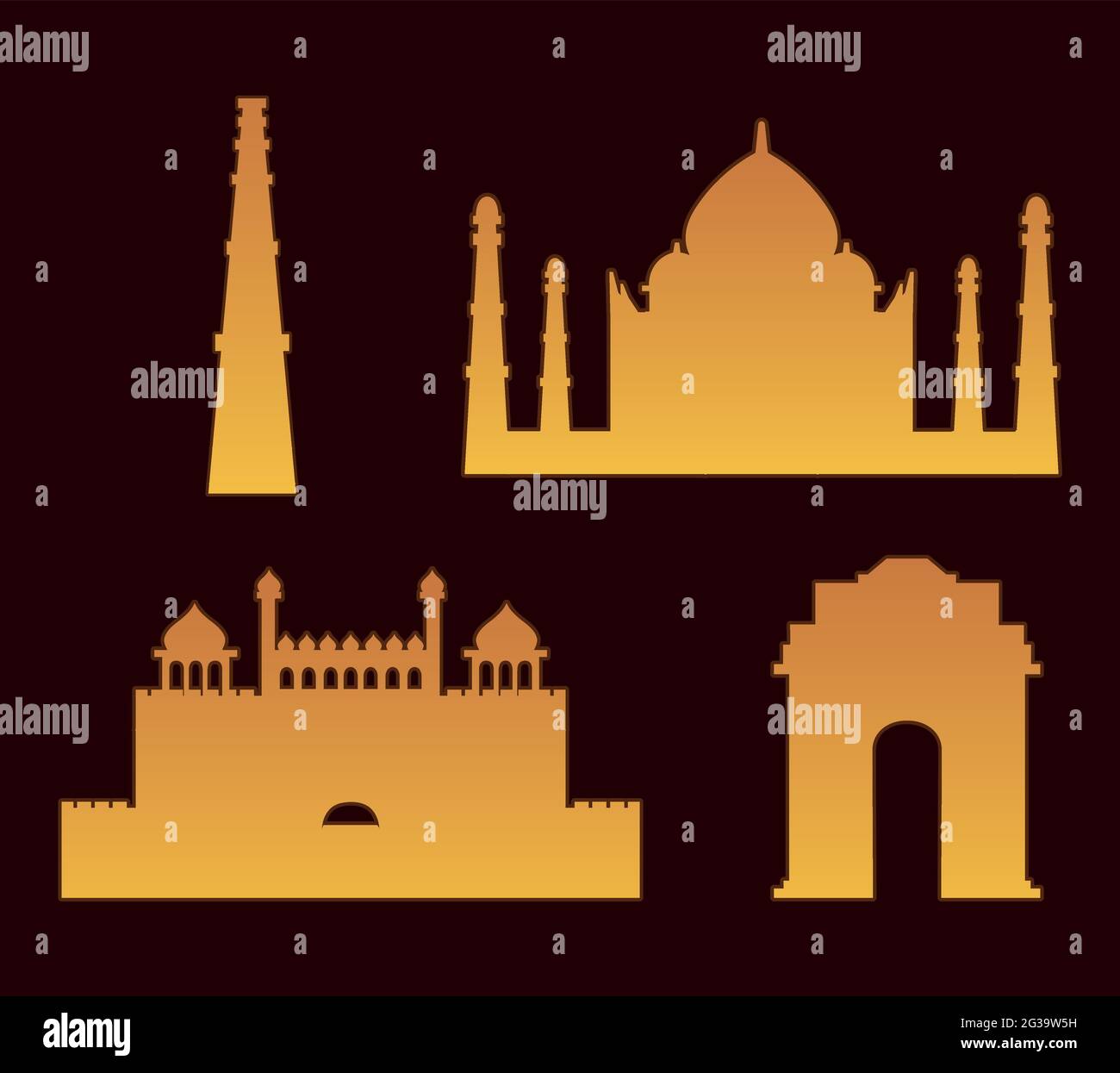 india monuments famous Stock Vector Image & Art - Alamy