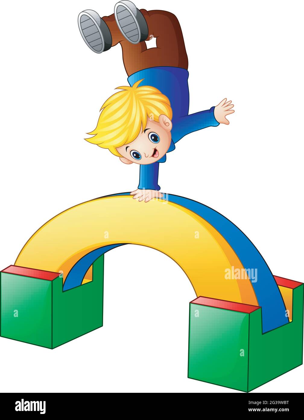 Cartoon boy standing on his hands Stock Vector Image & Art - Alamy