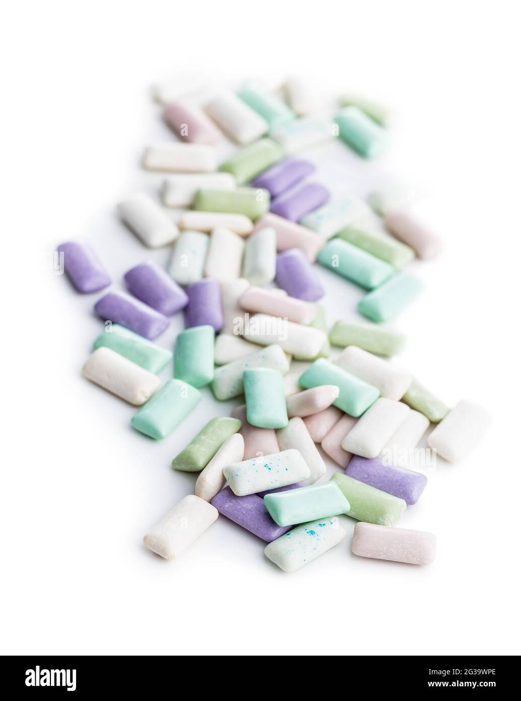 Different mint chewing gum pads isolated on white background Stock ...