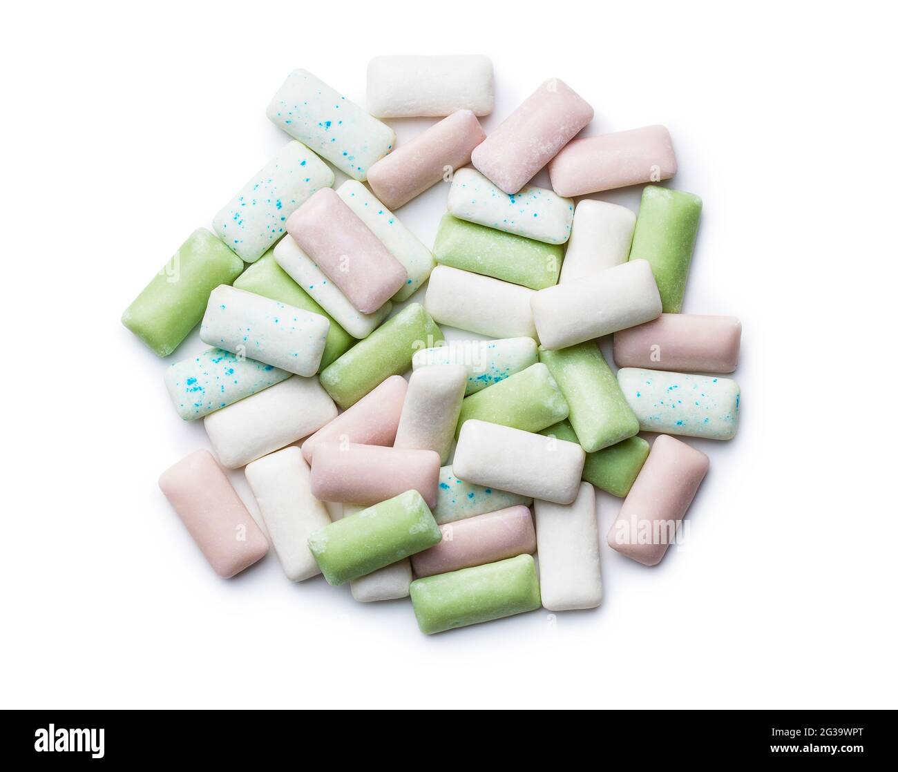 Different mint chewing gum pads isolated on white background Stock ...
