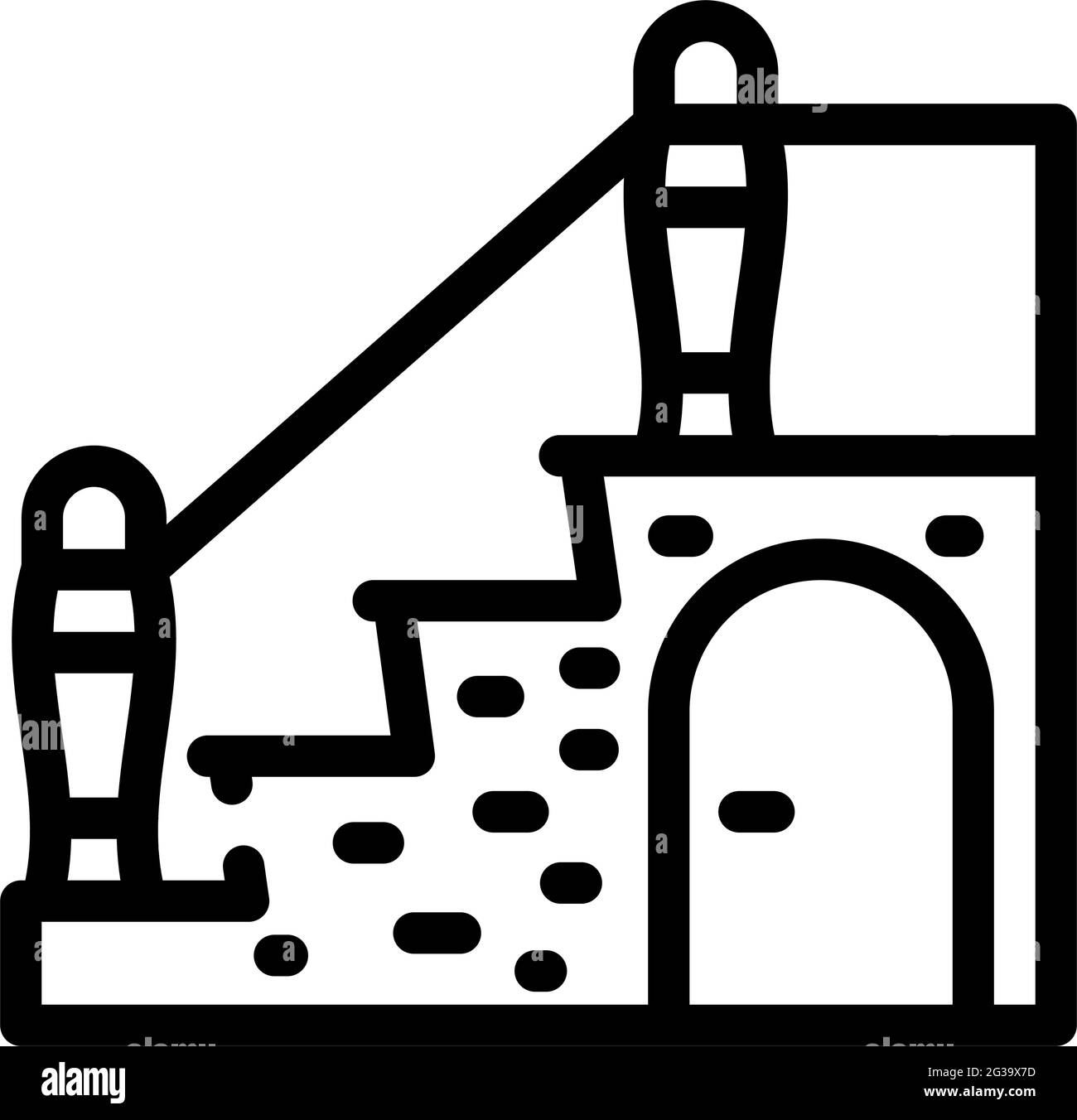 staircase with wardrobe line icon vector illustration Stock Vector ...