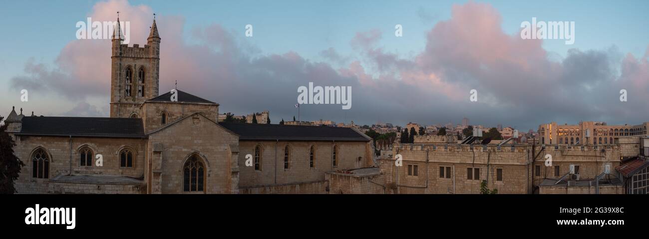 Jerusalem, St. George's Anglican Cathedral in the early morning ...