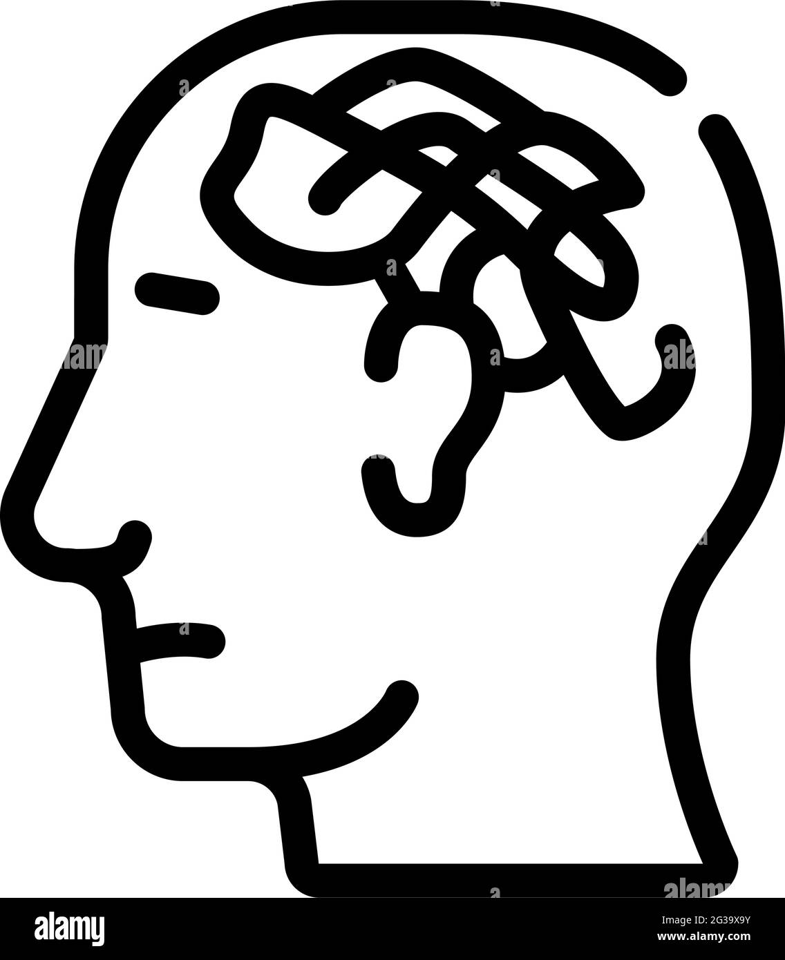 confused thoughts line icon vector illustration Stock Vector Image ...
