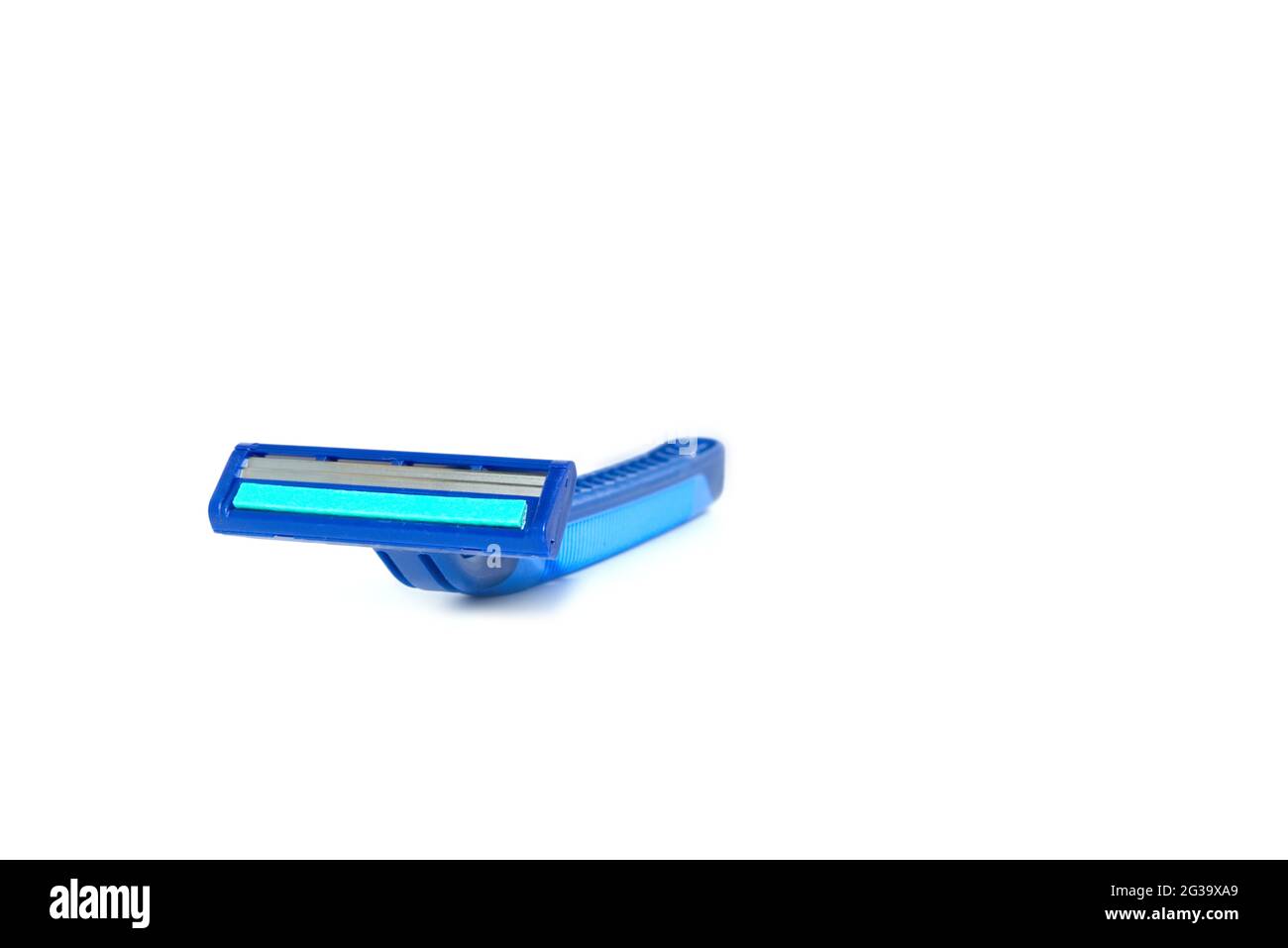 Blue men razor. Studio shot isolated on white background Stock Photo ...