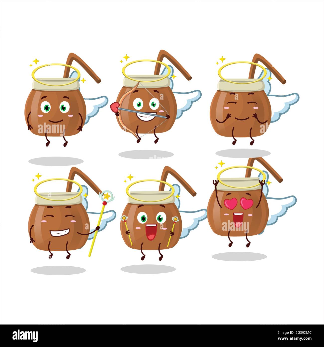 Mate tea cartoon designs as a cute angel character. Vector illustration ...