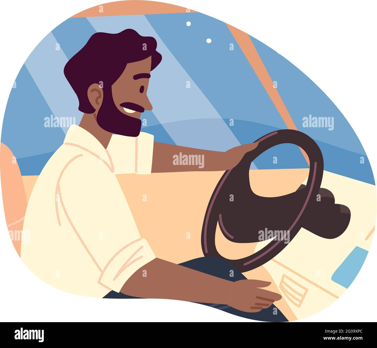 happy man driving car Stock Vector Image & Art - Alamy
