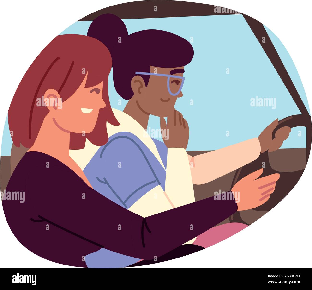women in a car Stock Vector Image & Art - Alamy