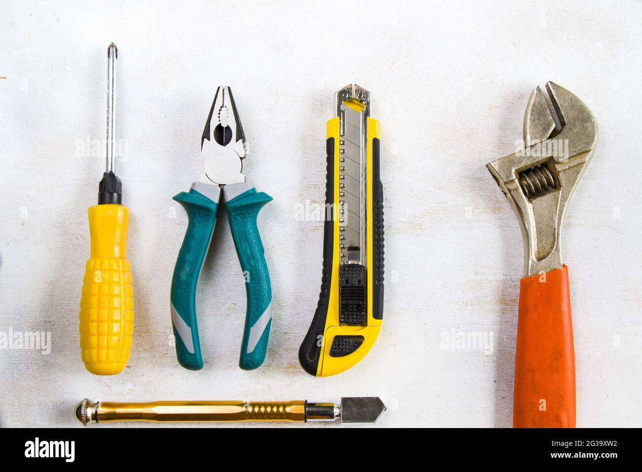 Set of instruments isolated on a white background Stock Photo - Alamy
