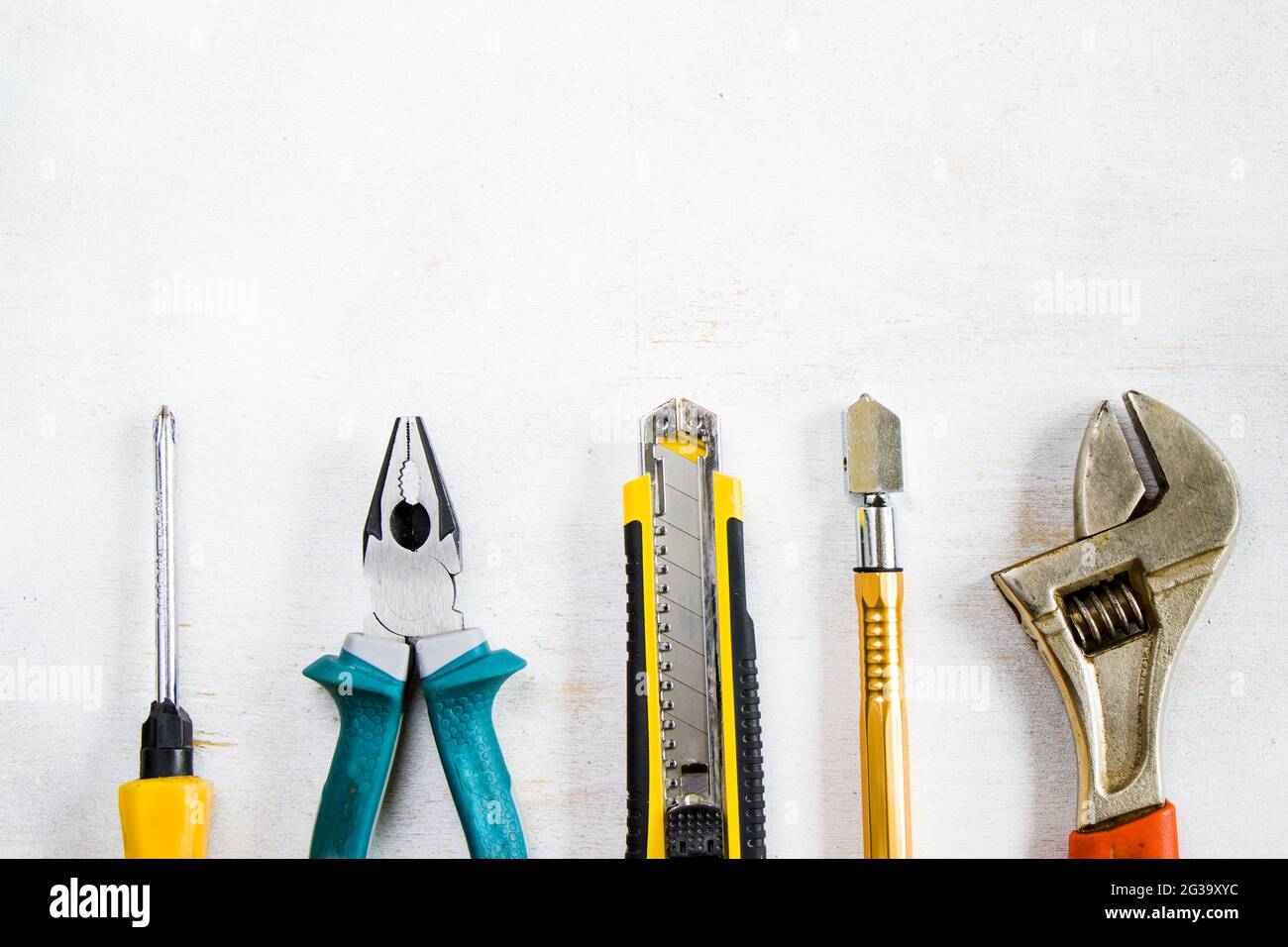 Set of instruments isolated on a white background Stock Photo - Alamy