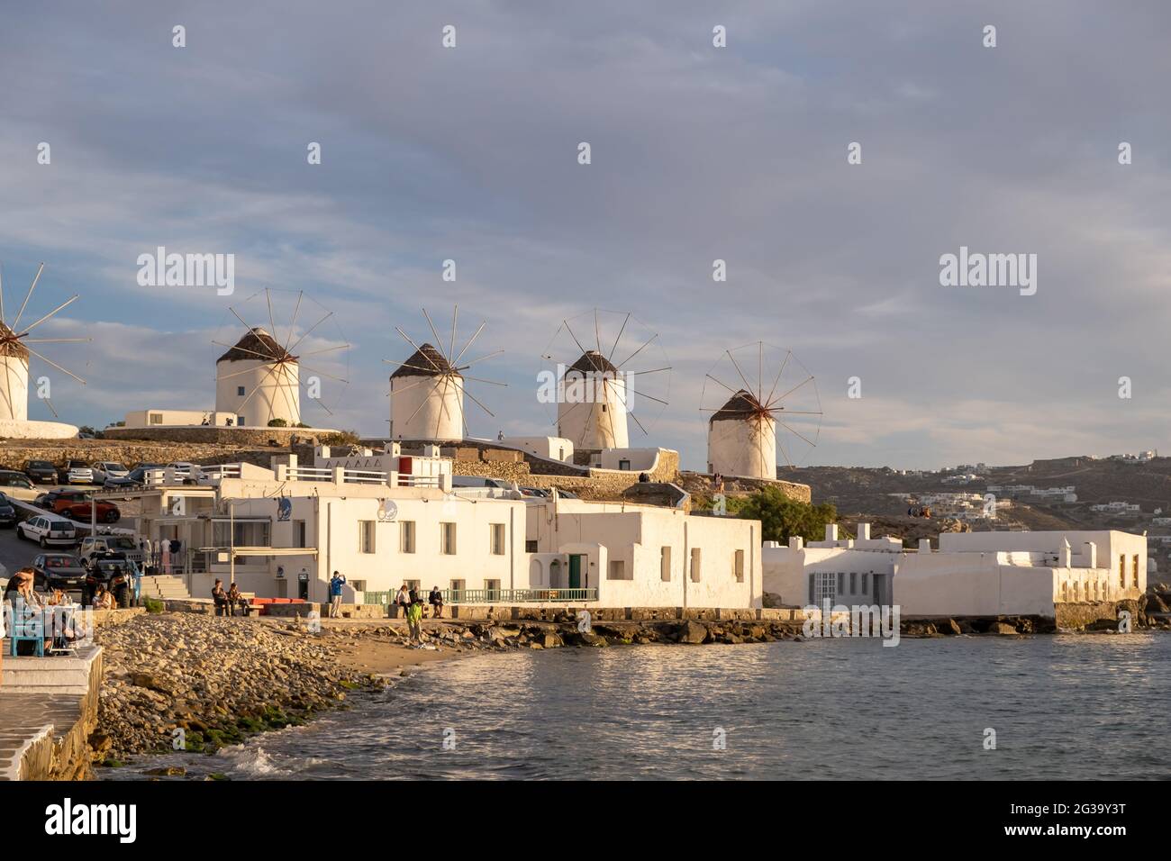 Mykonos, Cyclades, Greece. May 20, 2021. Traditional windmills at ...