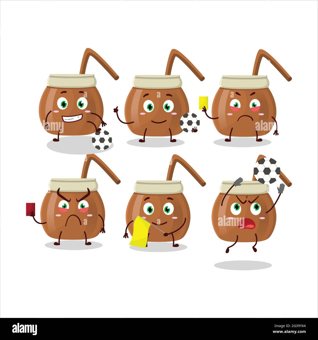 Mate tea cartoon character working as a Football referee. Vector ...