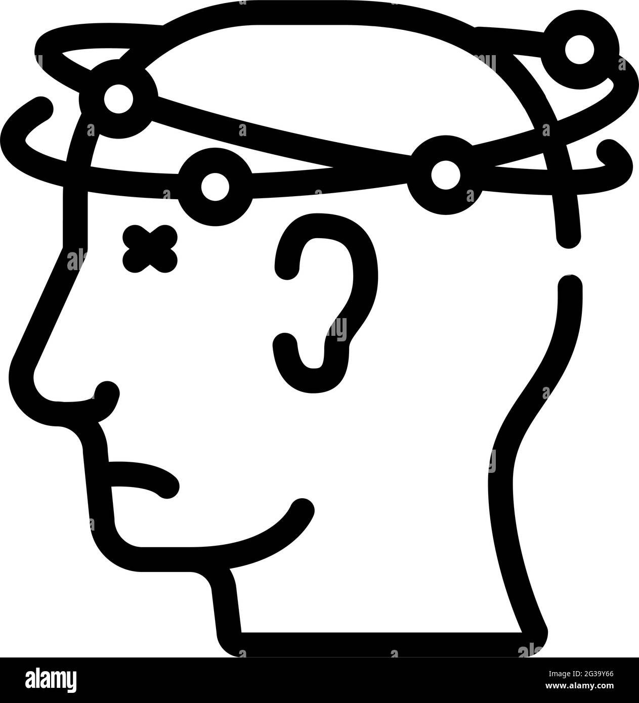 disorientation neurosis line icon vector illustration Stock Vector ...