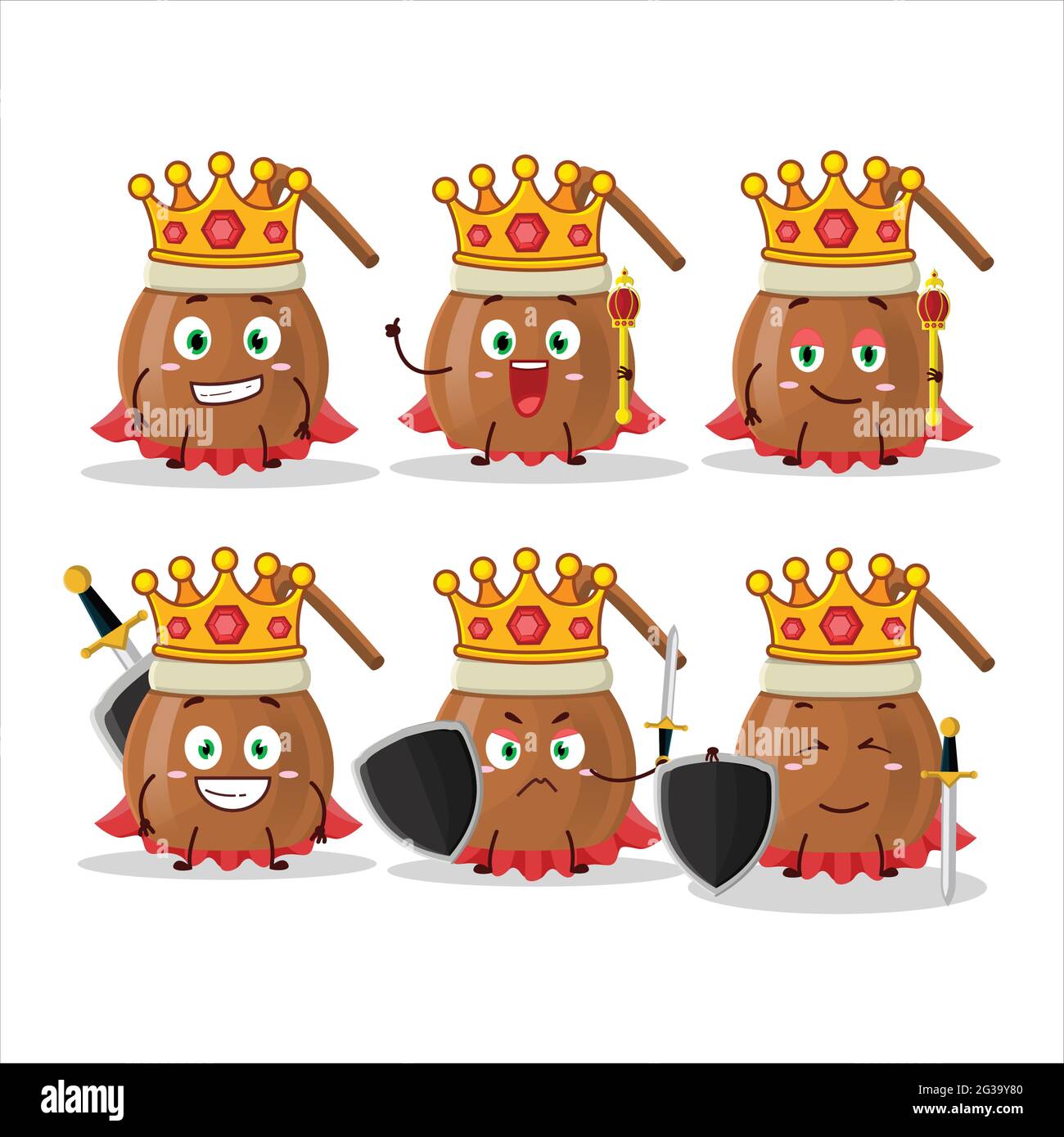 A Charismatic King mate tea cartoon character wearing a gold crown ...