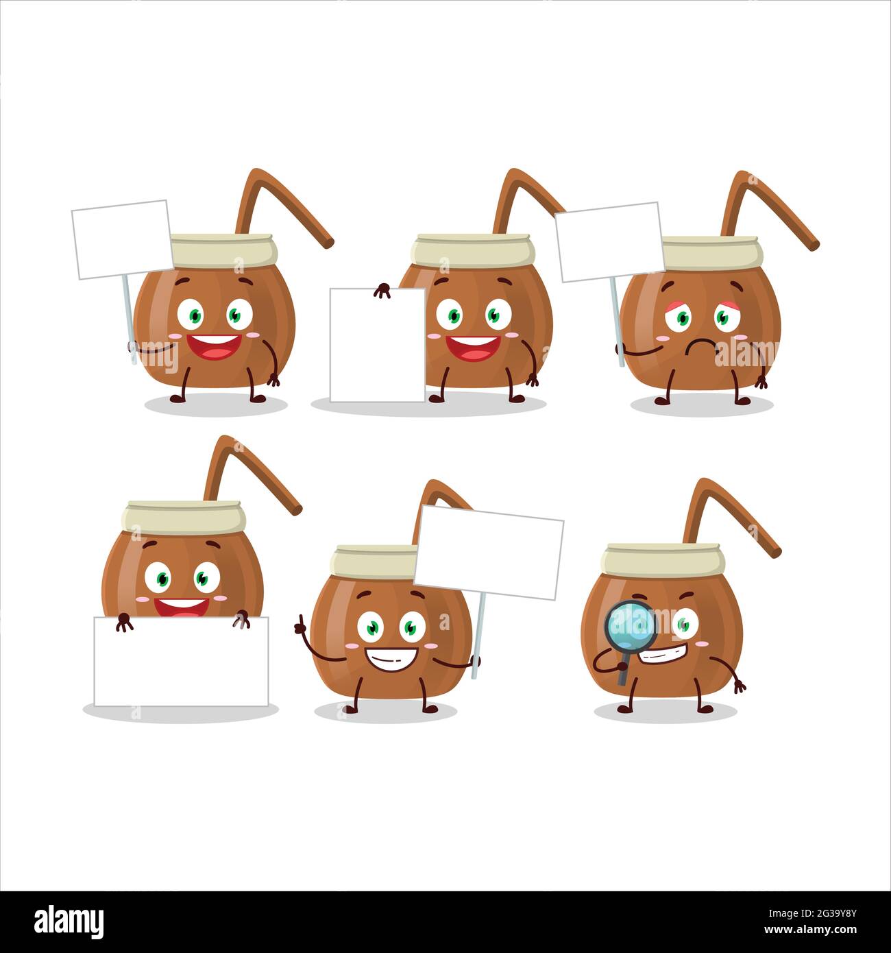 Mate tea cartoon character bring information board. Vector illustration ...