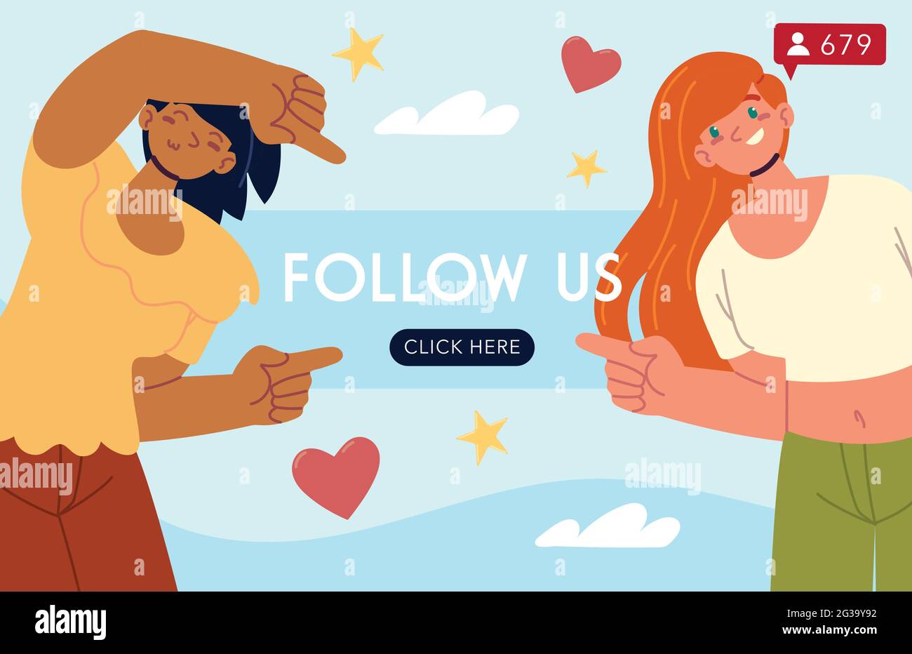 girls follow us Stock Vector Image & Art - Alamy