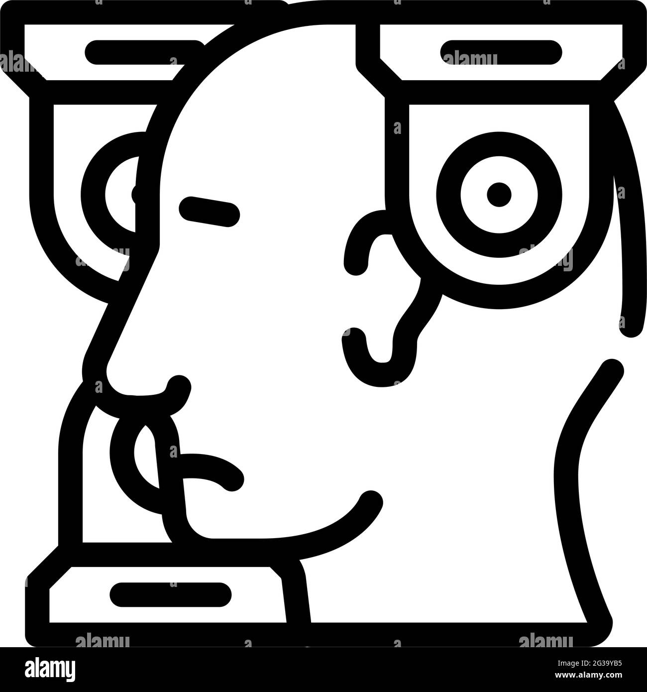 persecution mania problem line icon vector illustration Stock Vector ...