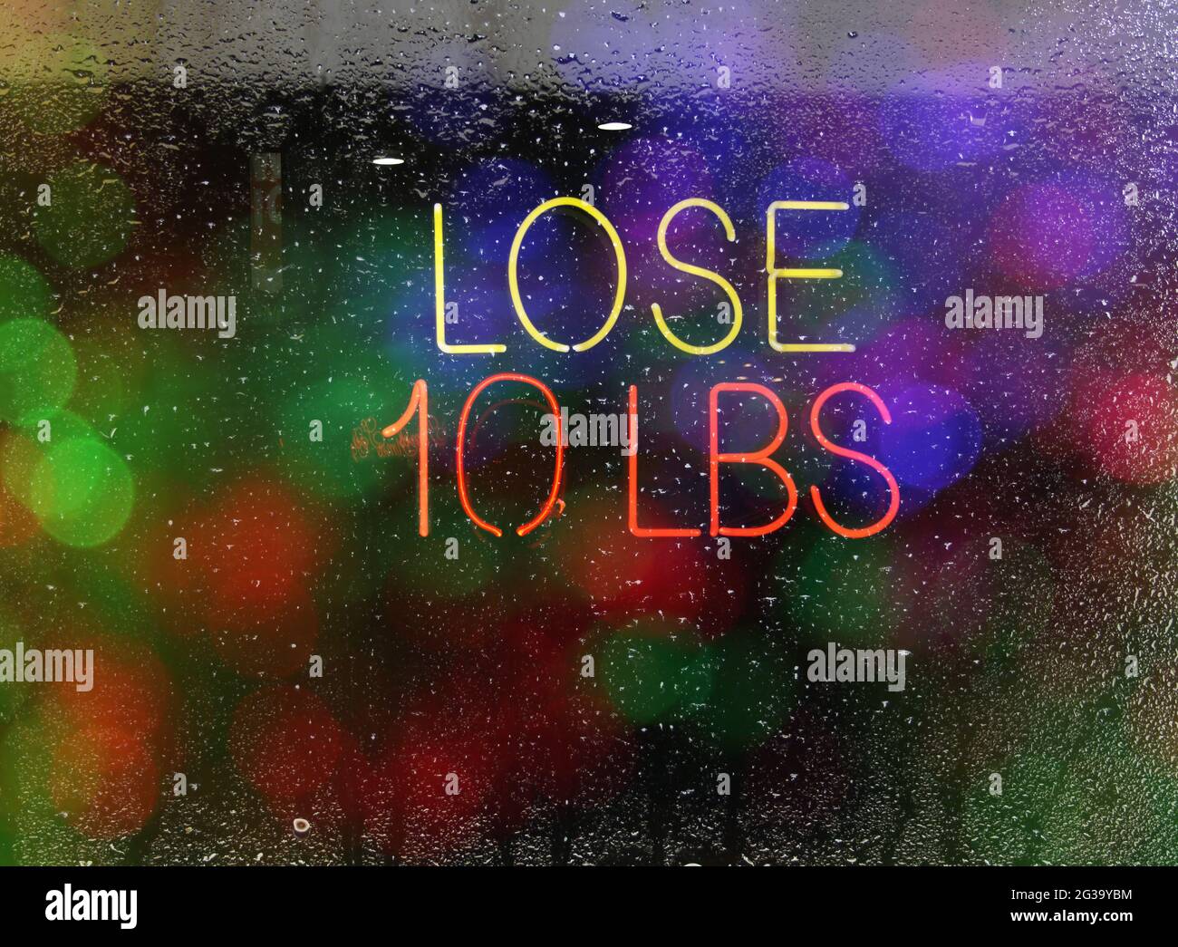 Weight Loss Sign at Health Club Stock Photo - Alamy