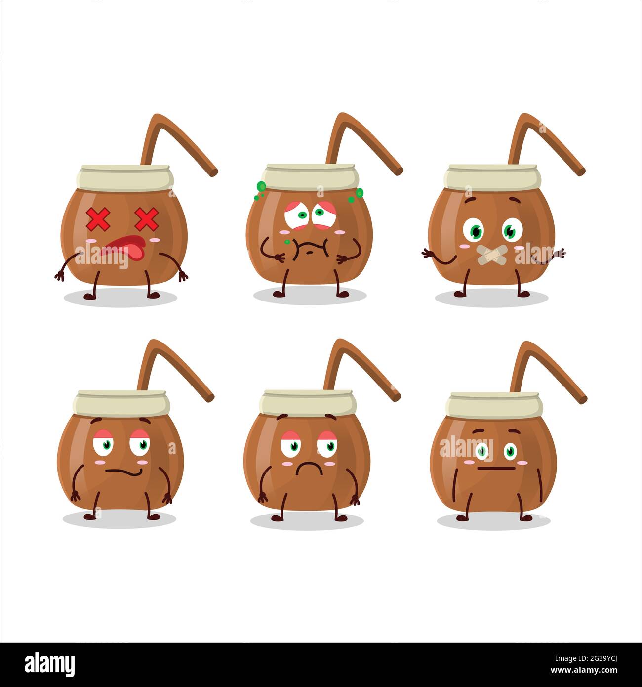 Mate tea cartoon character with nope expression. Vector illustration ...