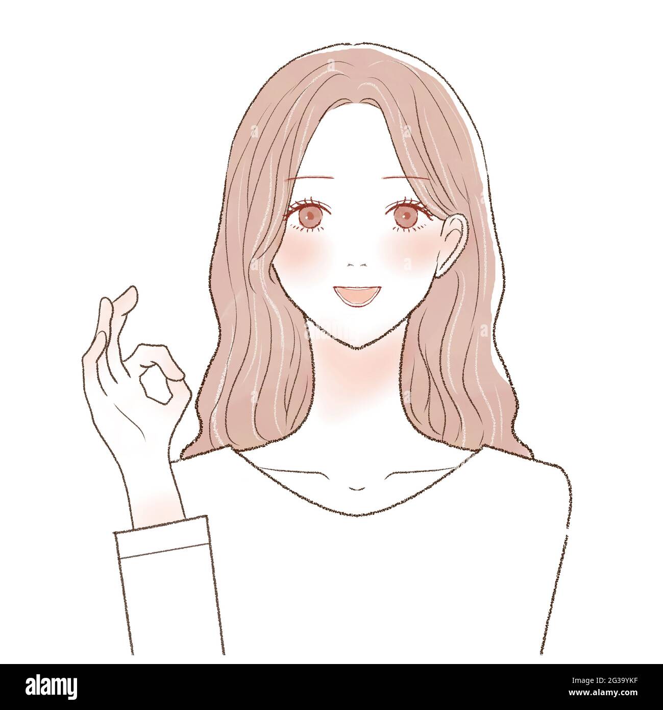 Young woman ing ok sign. She is making an OK sign with one hand Stock ...