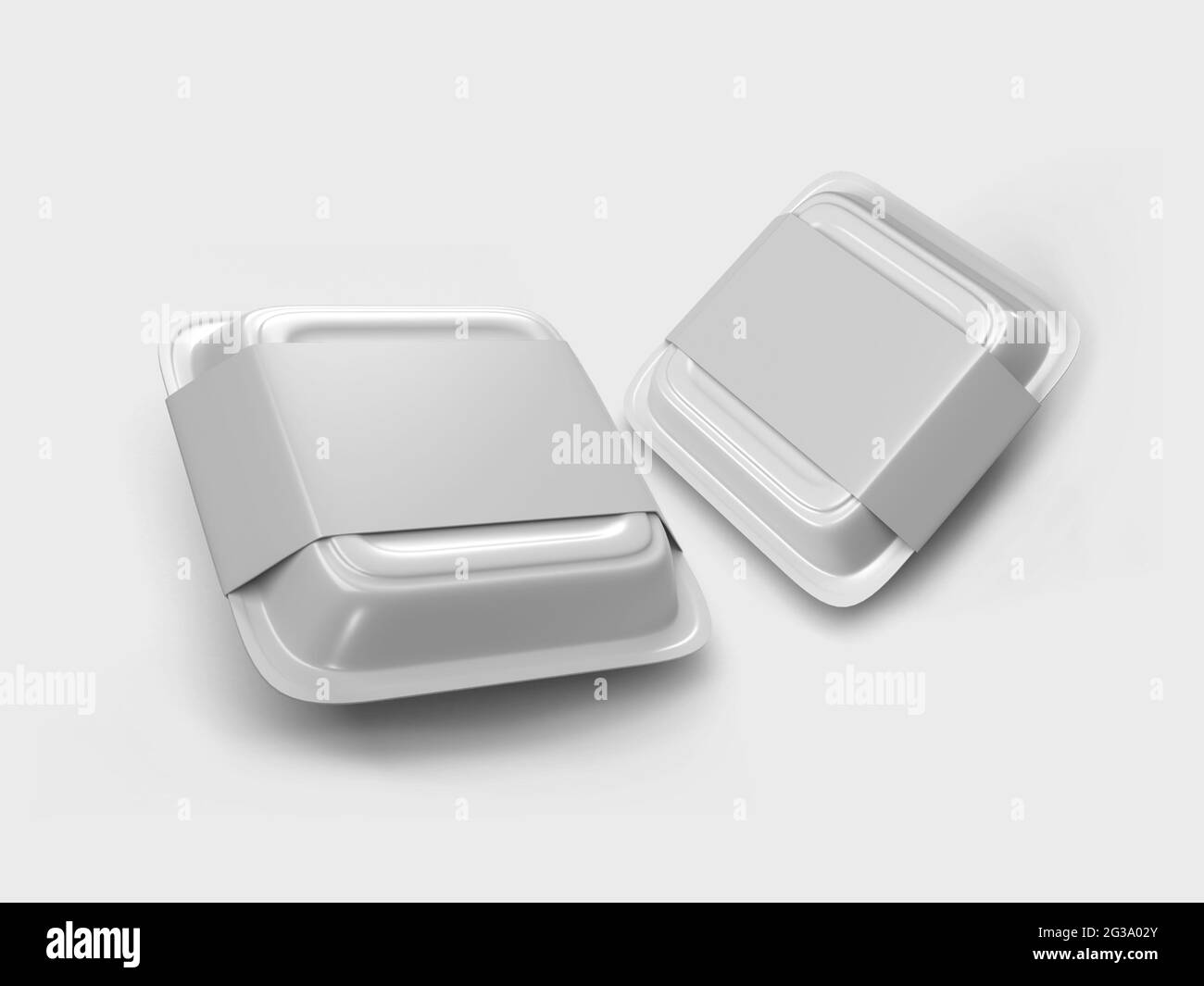 Styrofoam Food Box Packaging 3D Illustration Mockup Scene on Isolated ...
