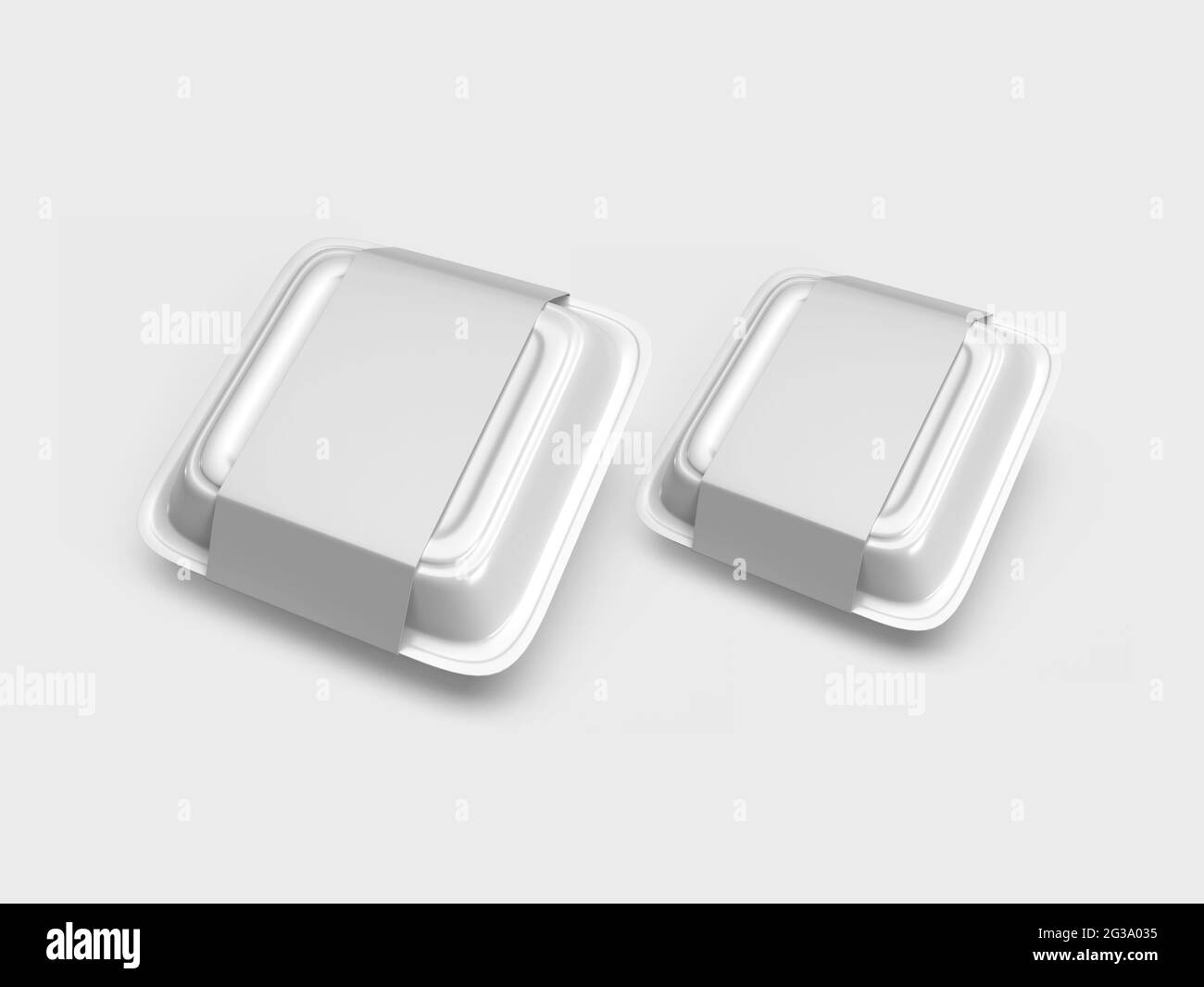 Styrofoam Food Box Packaging 3D Illustration Mockup Scene on Isolated ...
