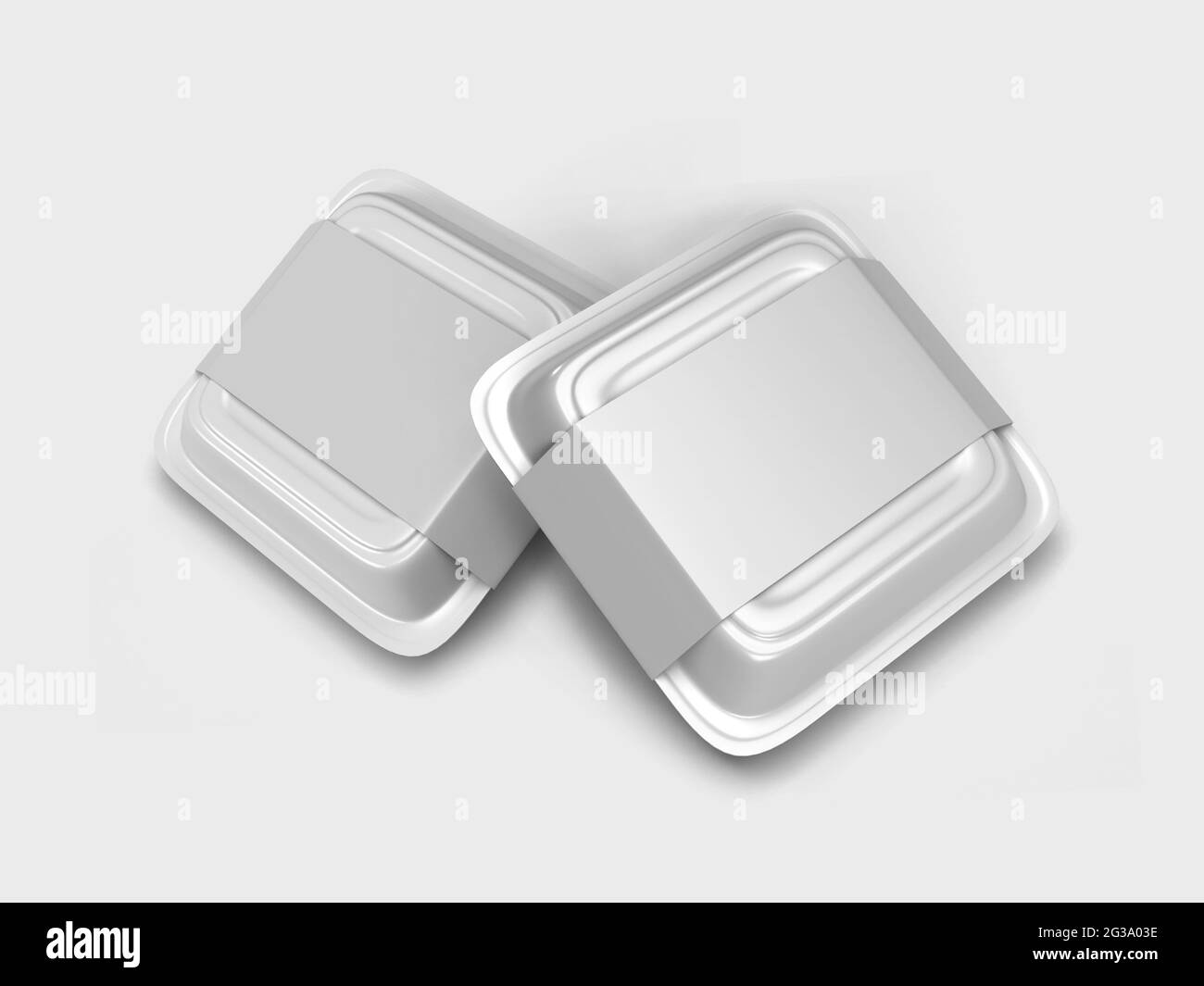 Styrofoam Food Box Packaging 3D Illustration Mockup Scene on Isolated ...