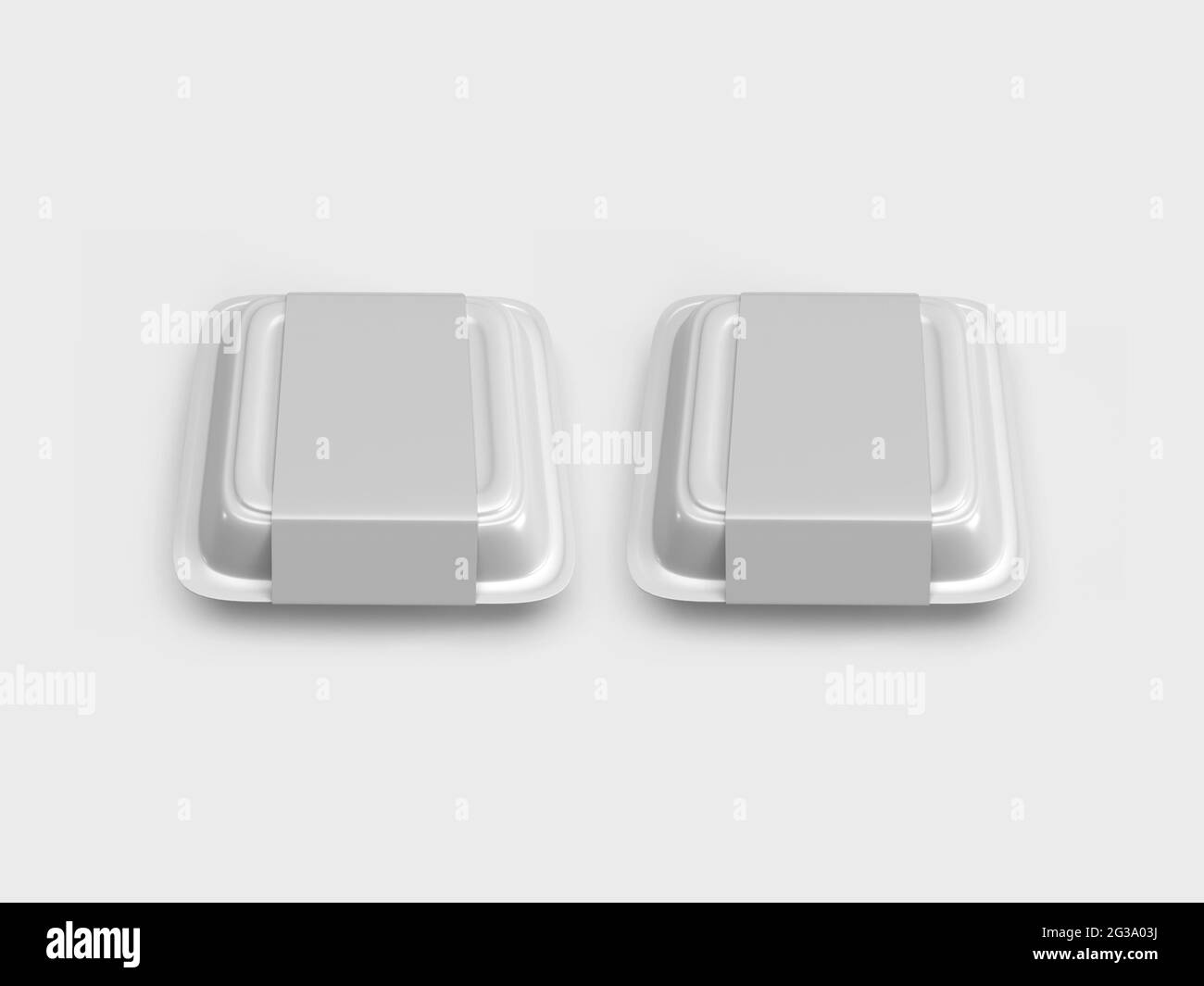 Styrofoam Food Box Packaging 3D Illustration Mockup Scene on Isolated ...