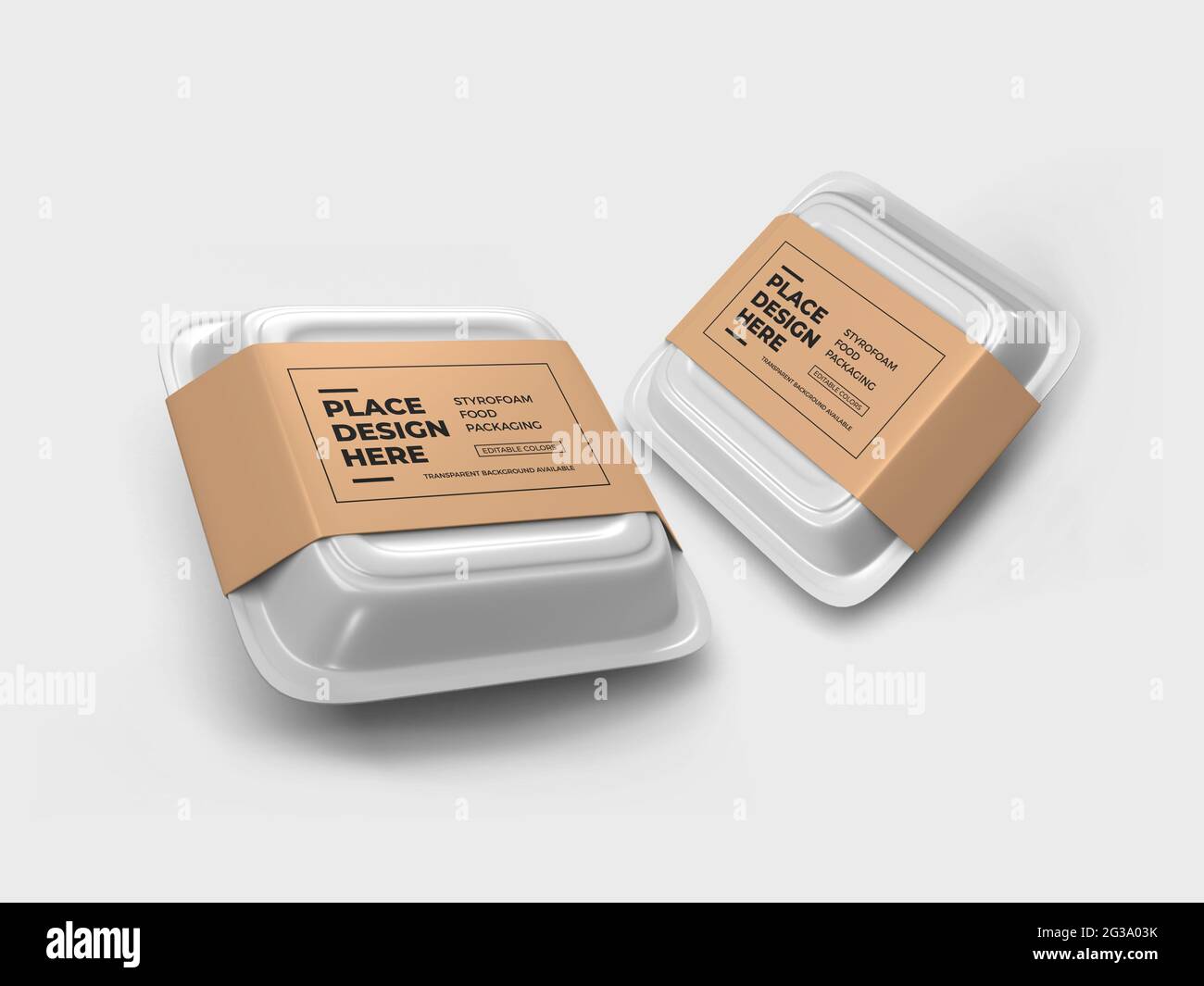 Styrofoam Food Box Packaging 3D Illustration Mockup Scene on Isolated ...