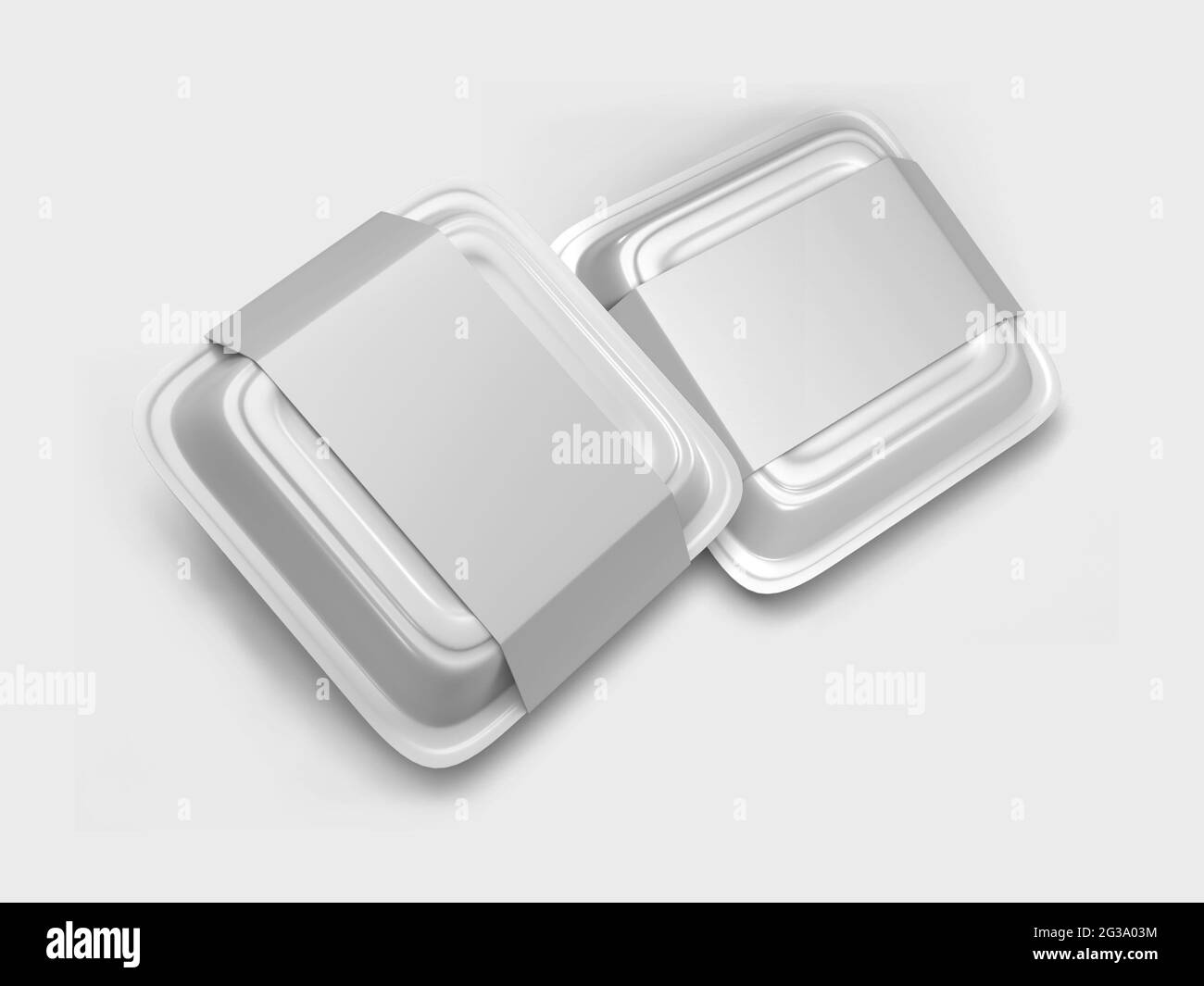 Styrofoam Food Box Packaging 3D Illustration Mockup Scene on Isolated ...
