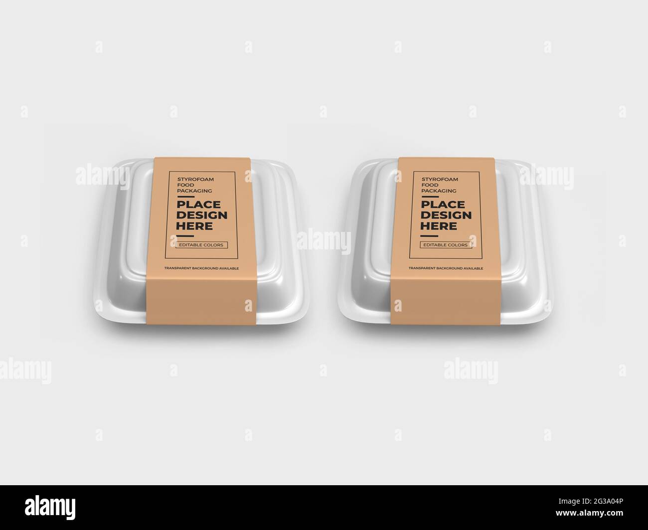 Styrofoam Food Box Packaging 3D Illustration Mockup Scene on Isolated ...