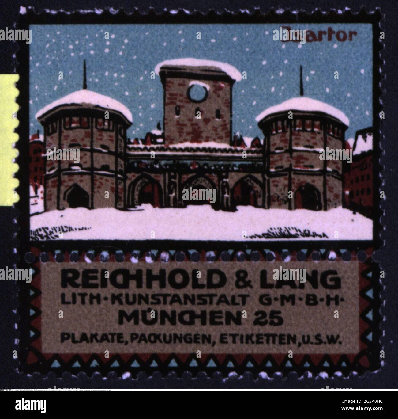 advertising, poster stamps, print shop, "Reichhold und Lang Lith ...