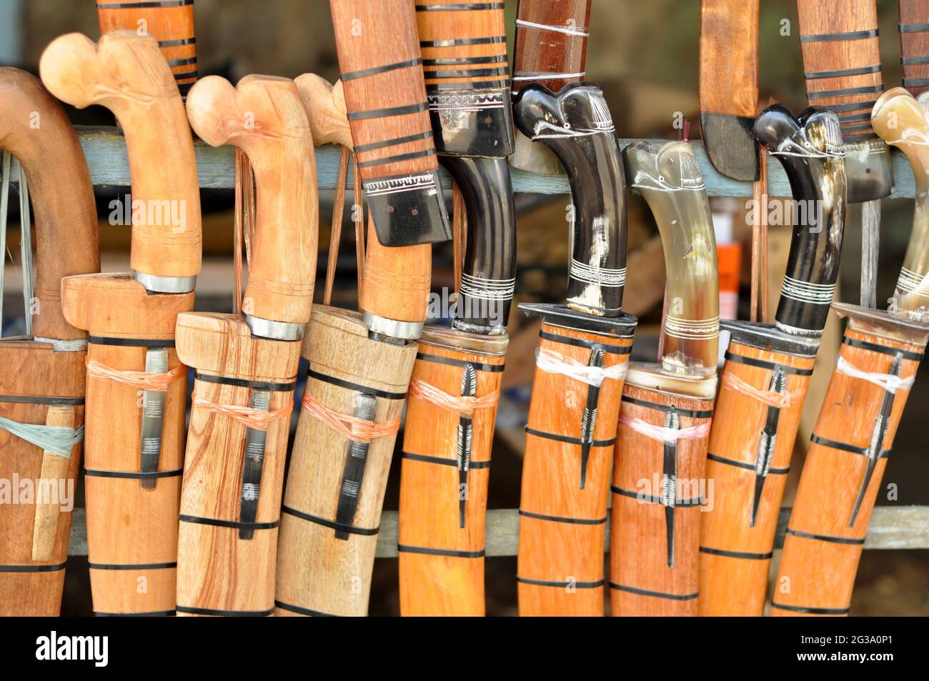 A traditional machete made in Galonggong, Manonjaya, Tasikmalaya, West ...