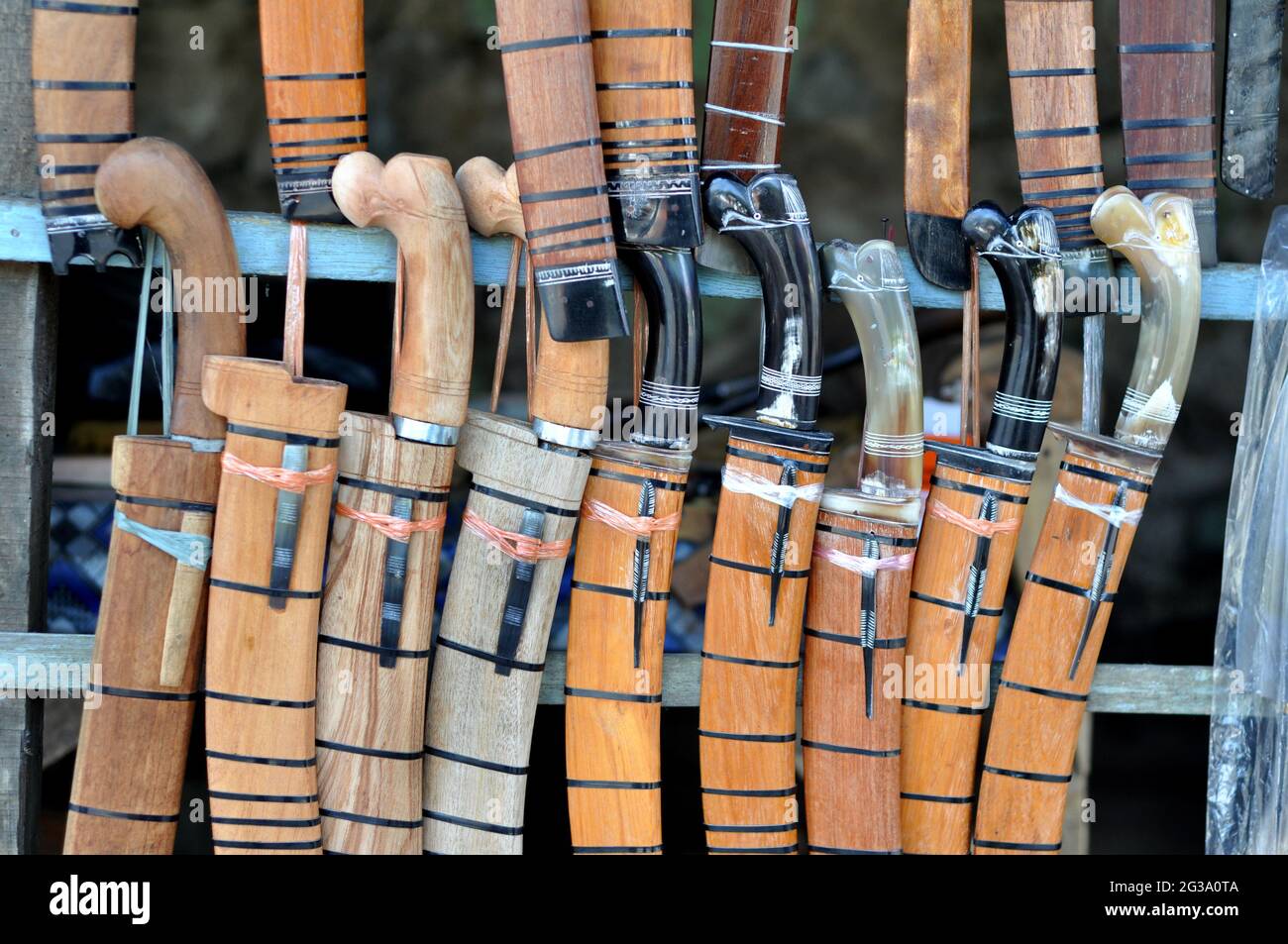 A traditional machete made in Galonggong, Manonjaya, Tasikmalaya, West ...